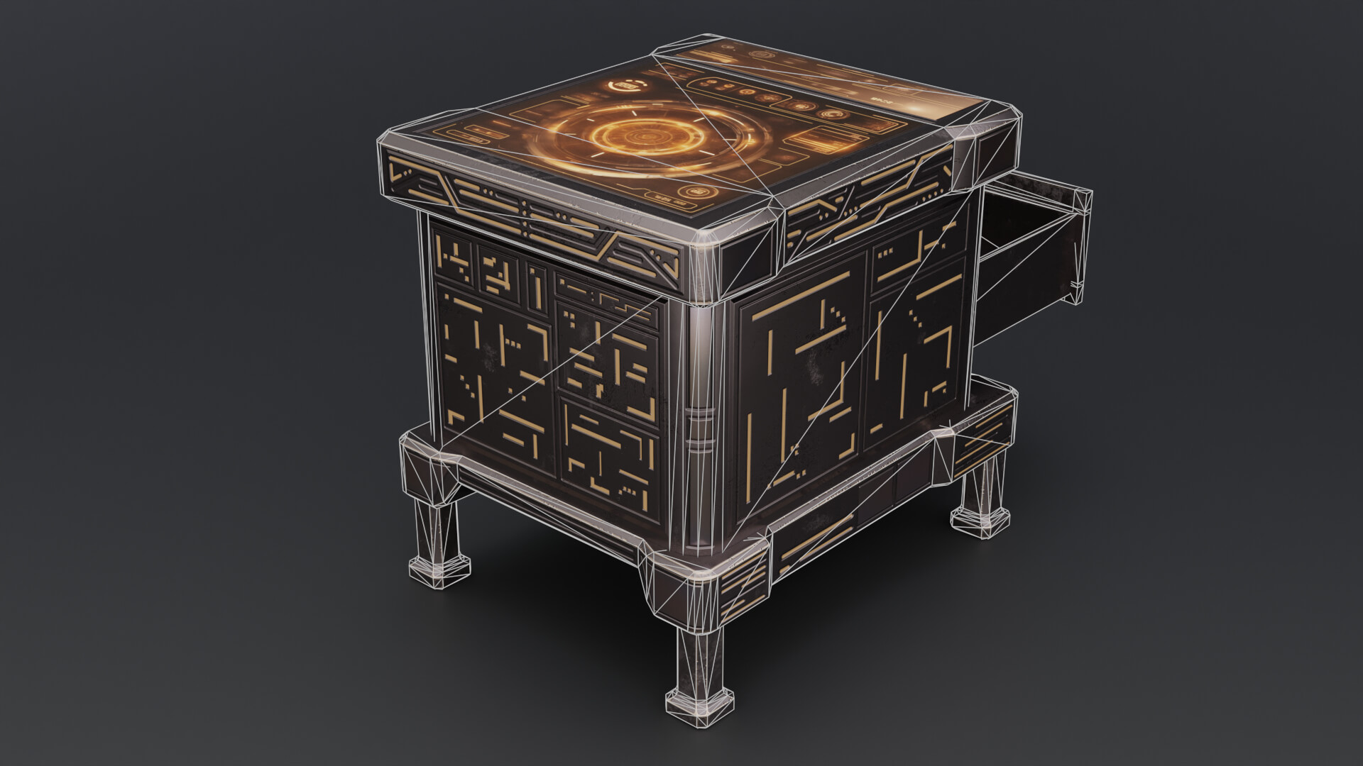 Cyber Table Brown - 3D Model by VladyslavVlad