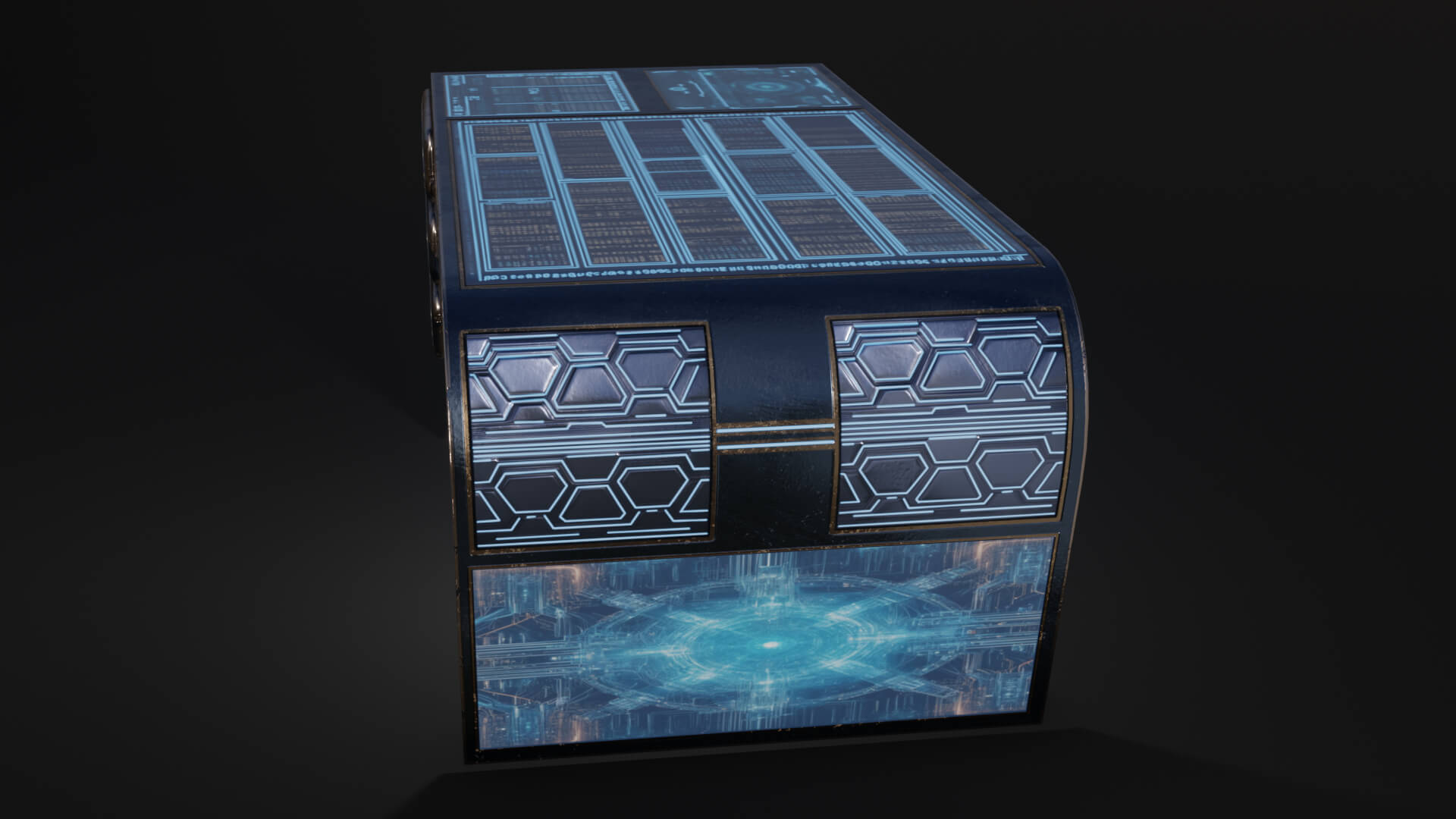 Cyber Table Blue - 3D Model by VladyslavVlad