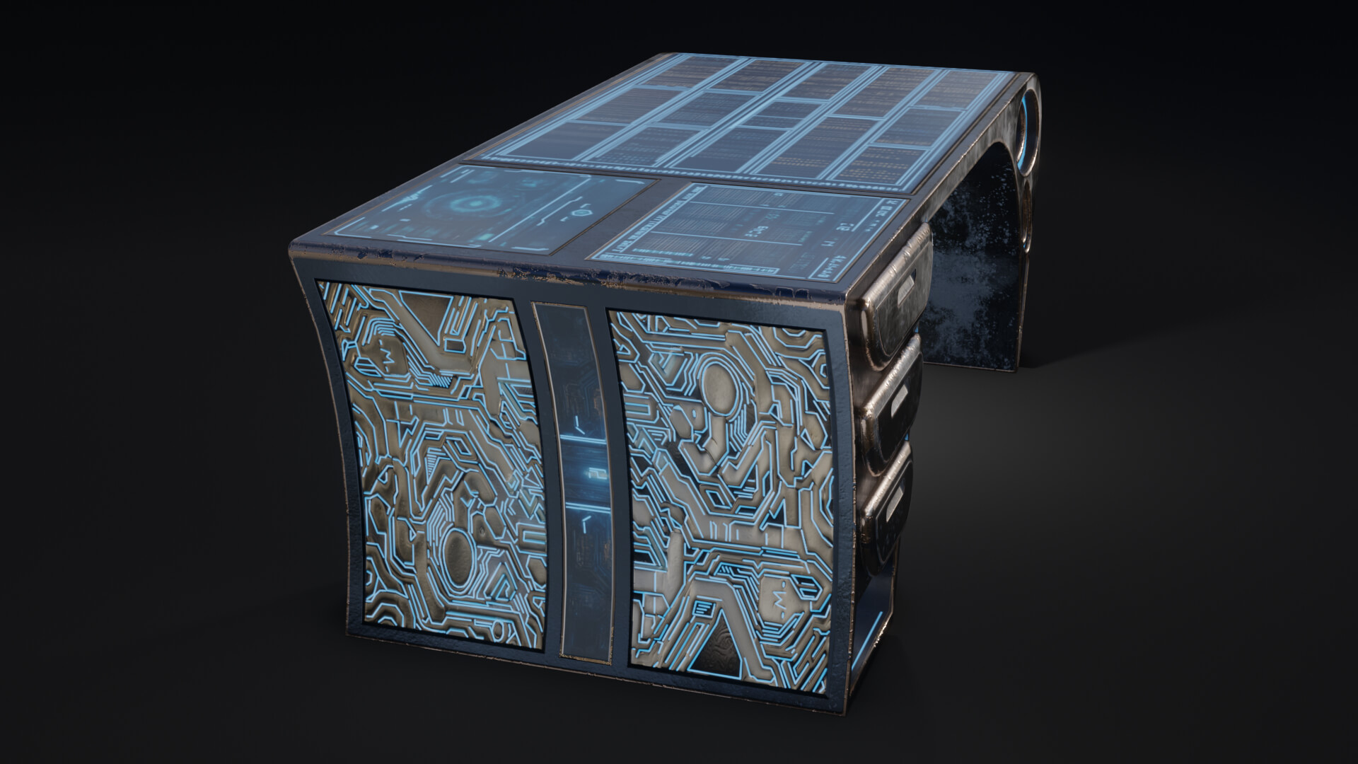 Cyber Table Blue - 3D Model by VladyslavVlad