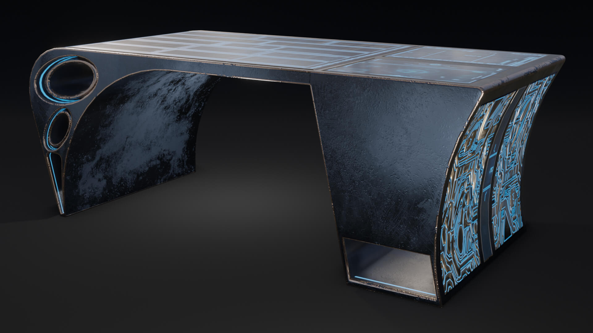 Cyber Table Blue - 3D Model by VladyslavVlad