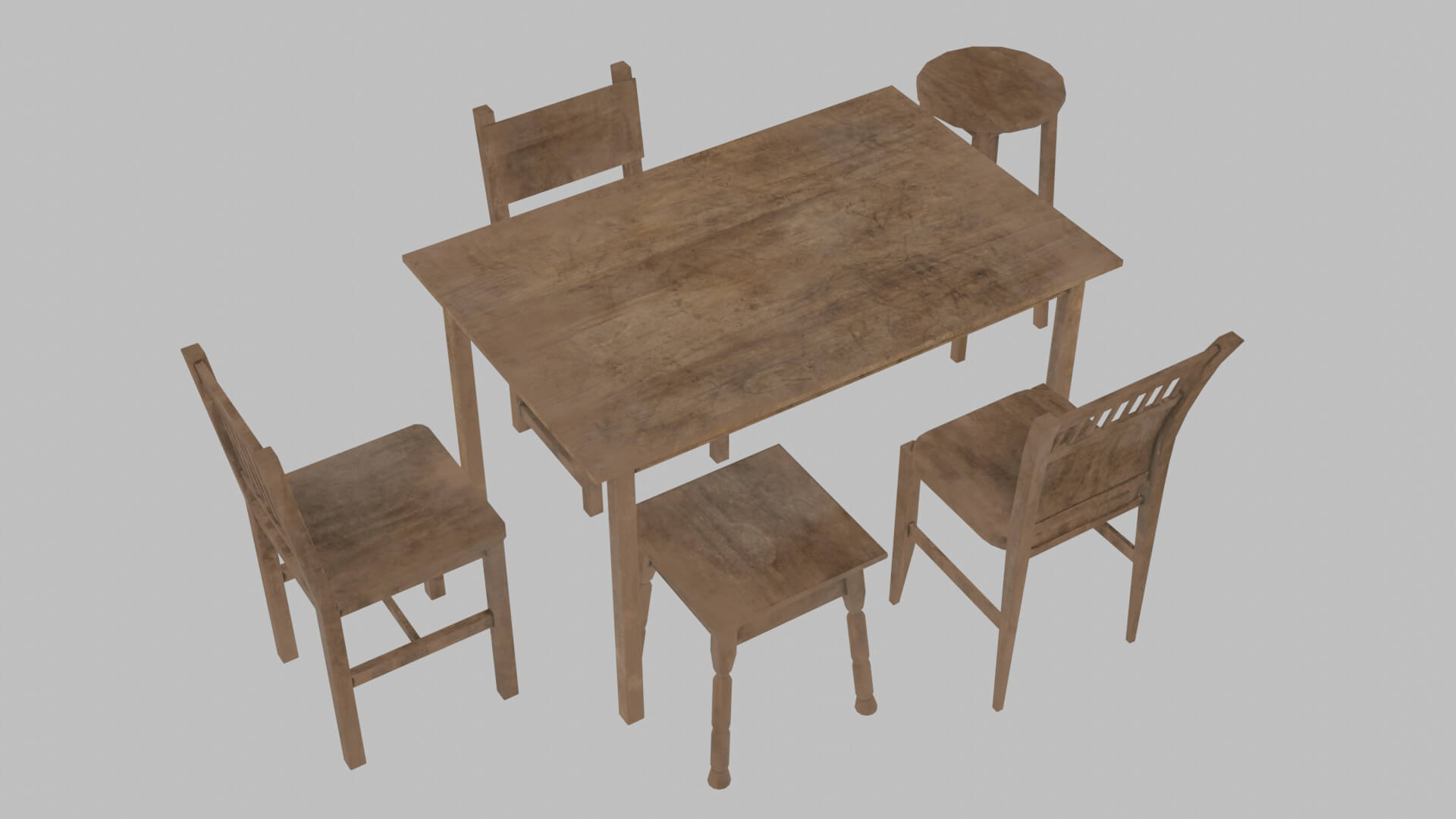 Set of 18 Wooden Objects - Free 3D Model by VladyslavVlad