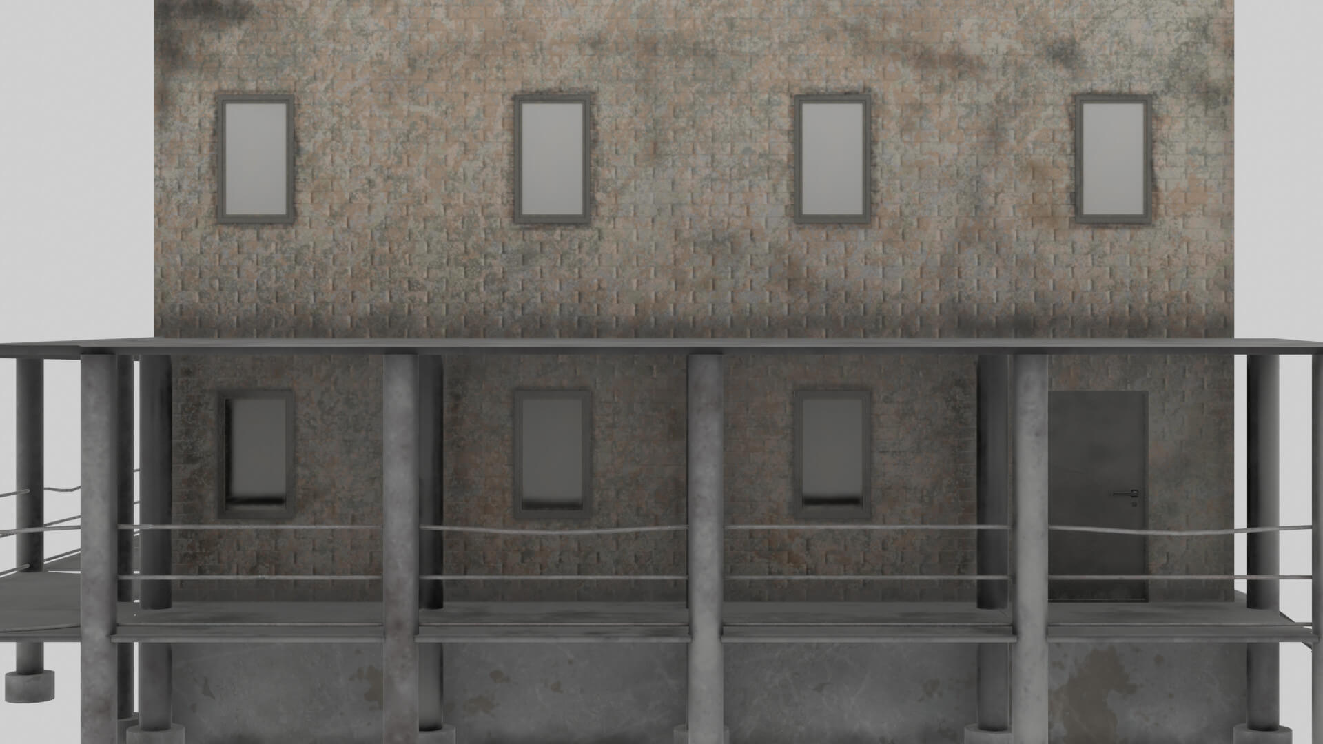 House Brick With a Ladder and a Gutter - 3D Model by VladyslavVlad