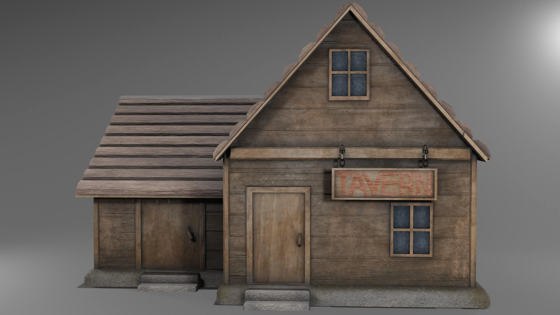 Old Wooden Tavern With a Sign - 3D Model by VladyslavVlad