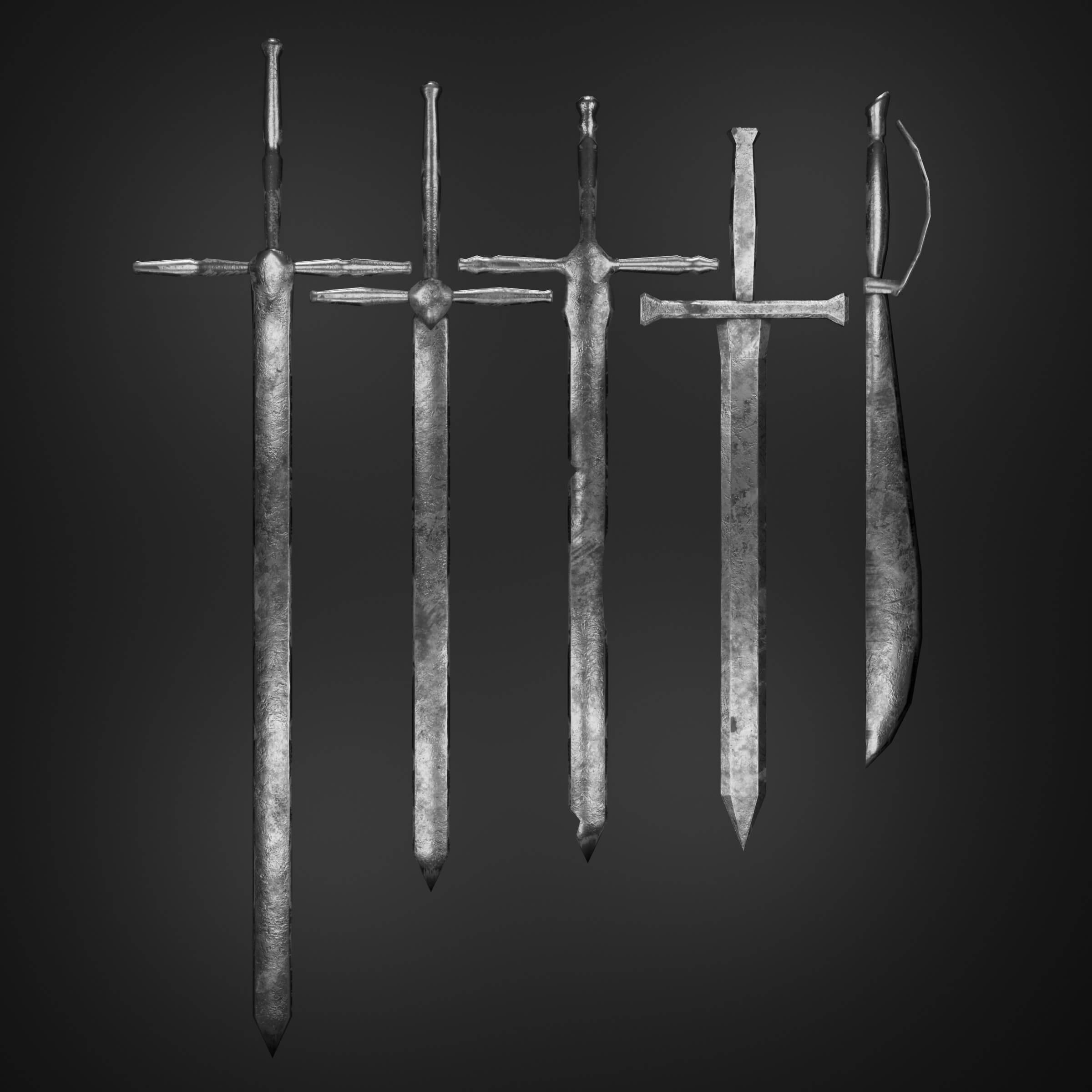 Ruined and Rusty Swords - Free 3D Model by VladyslavVlad