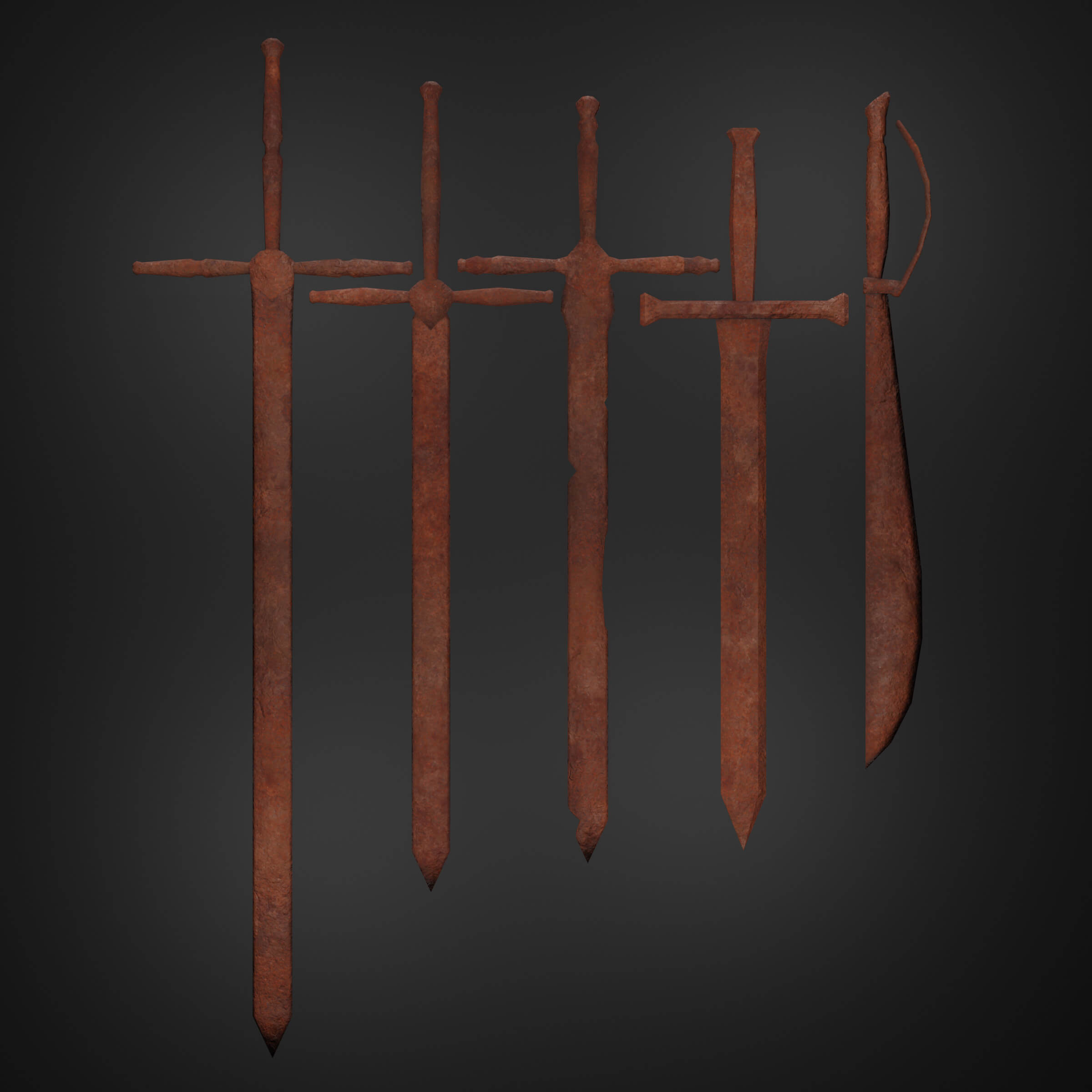 Ruined and Rusty Swords - Free 3D Model by VladyslavVlad