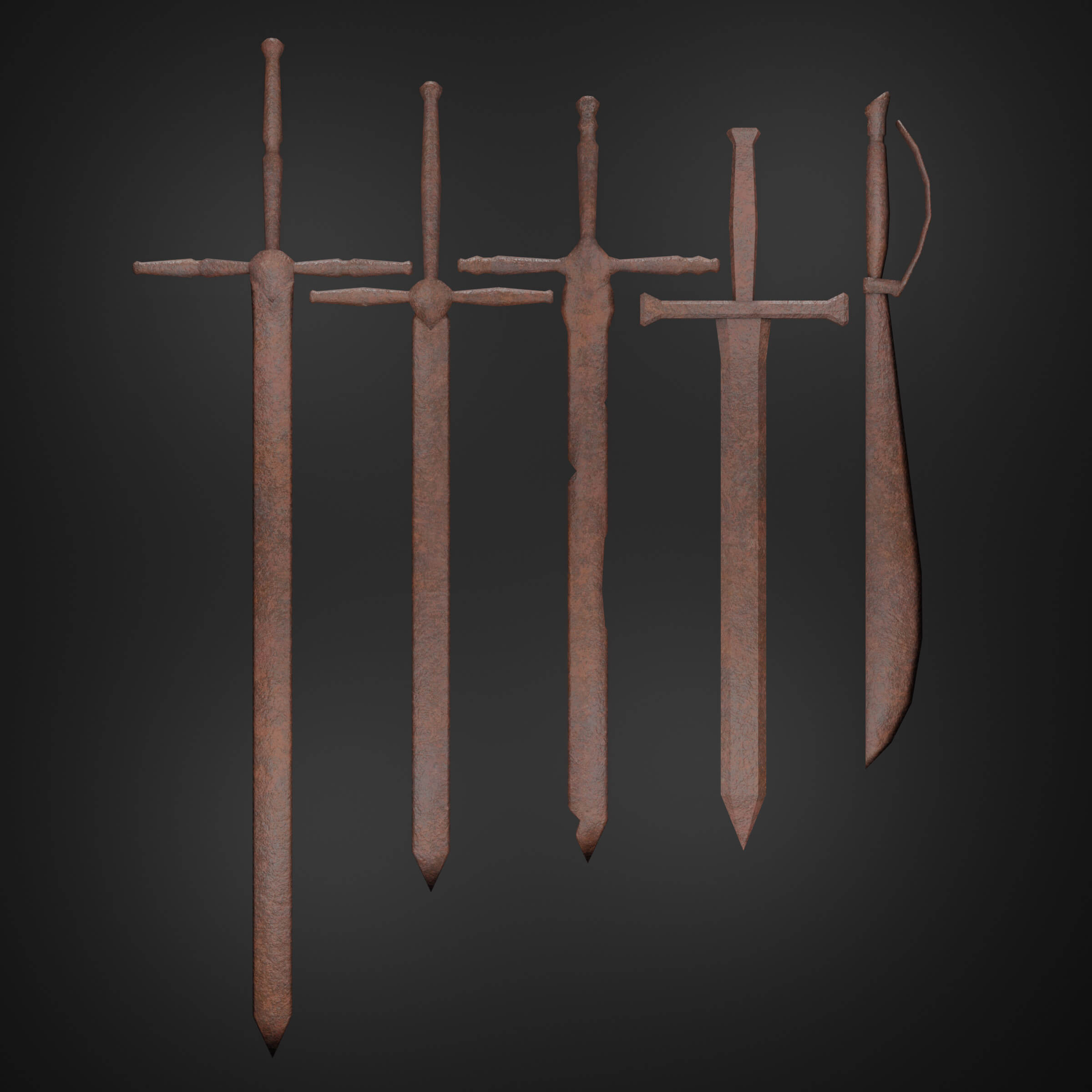 Ruined and Rusty Swords - Free 3D Model by VladyslavVlad