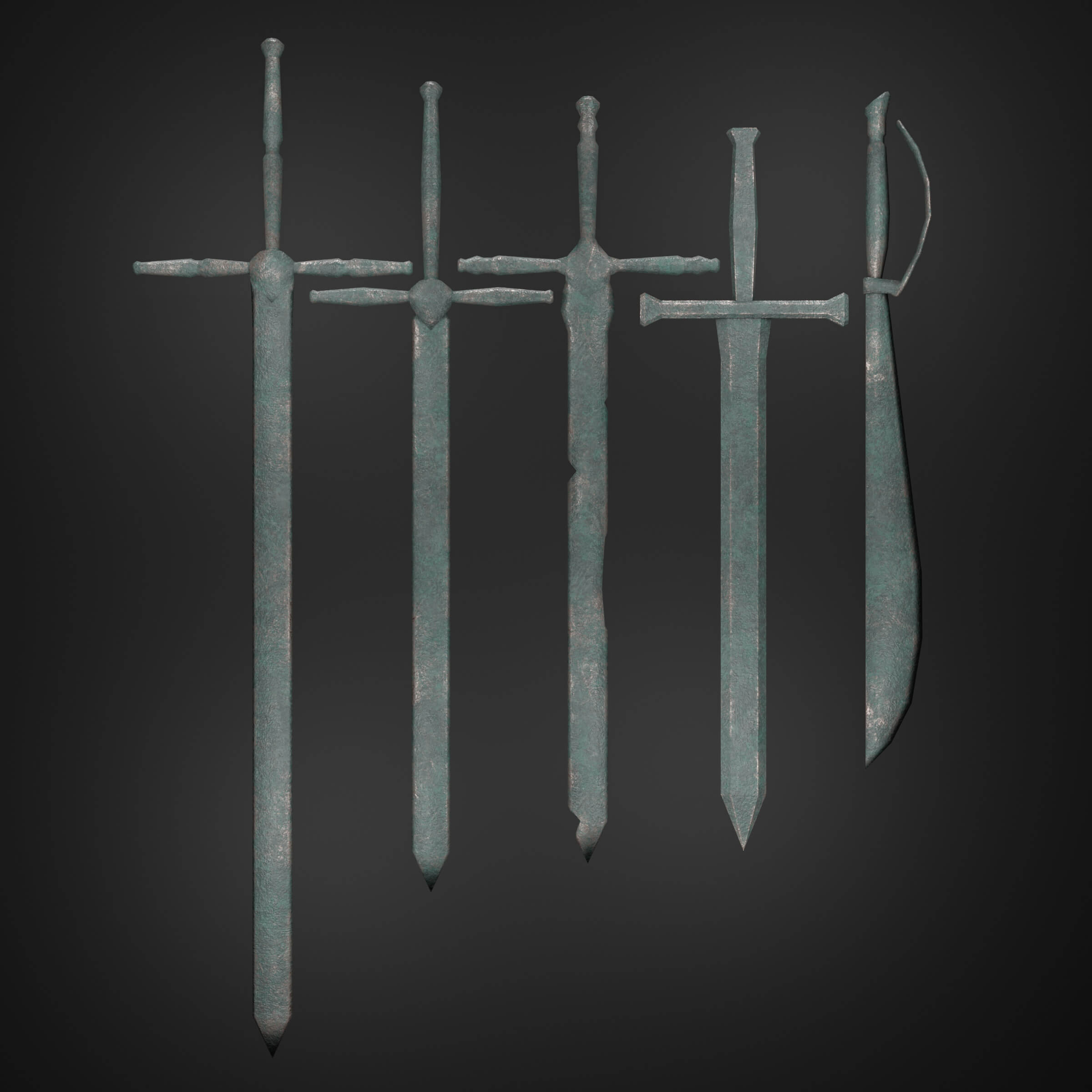 Ruined and Rusty Swords - Free 3D Model by VladyslavVlad