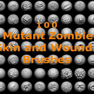 100 Mutant Zombie Skin and Wounds Brushes - Brush or Tool by Voltima