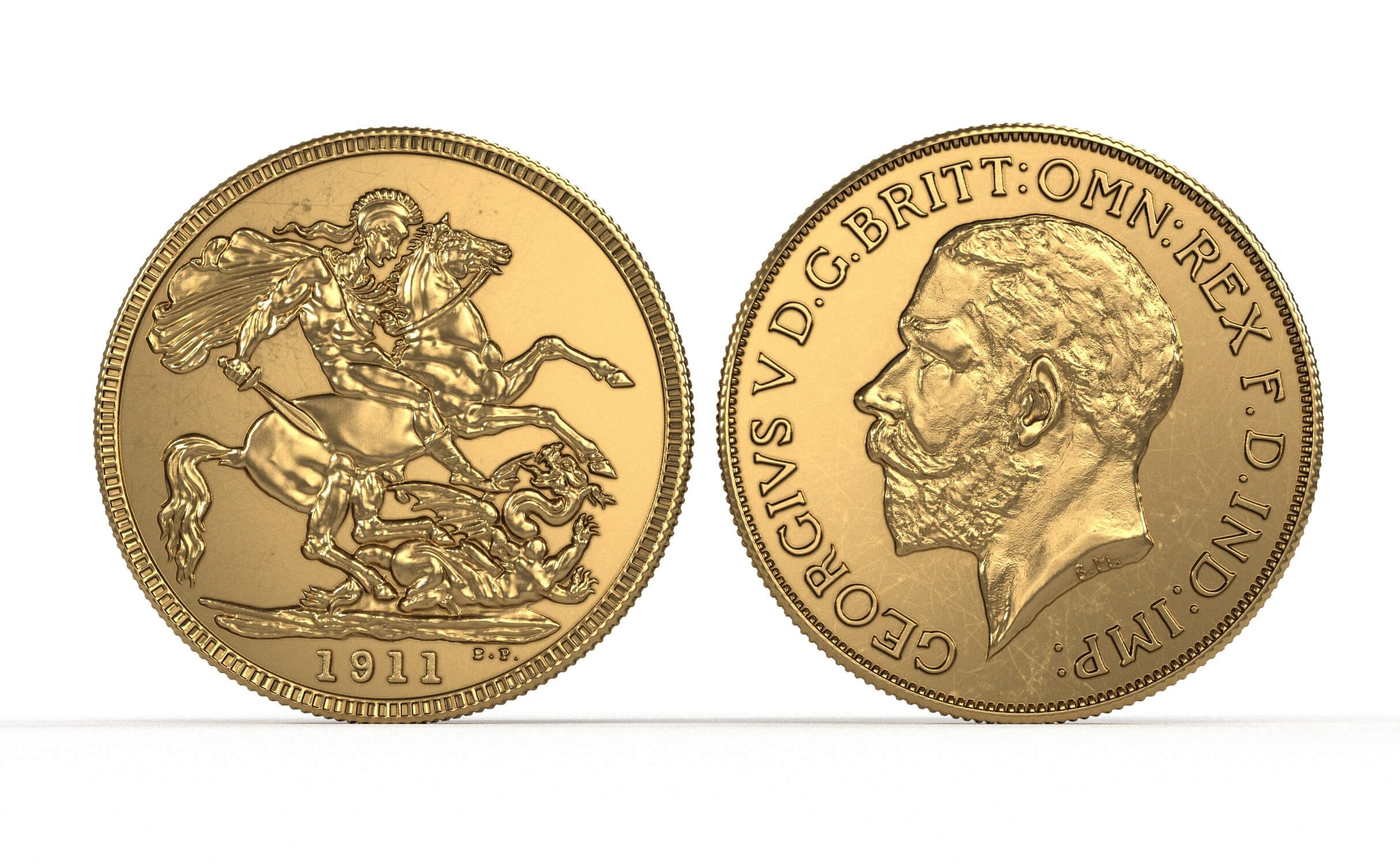 Gold Sovereign Coin George 1911 - 3D Model by Vortiko