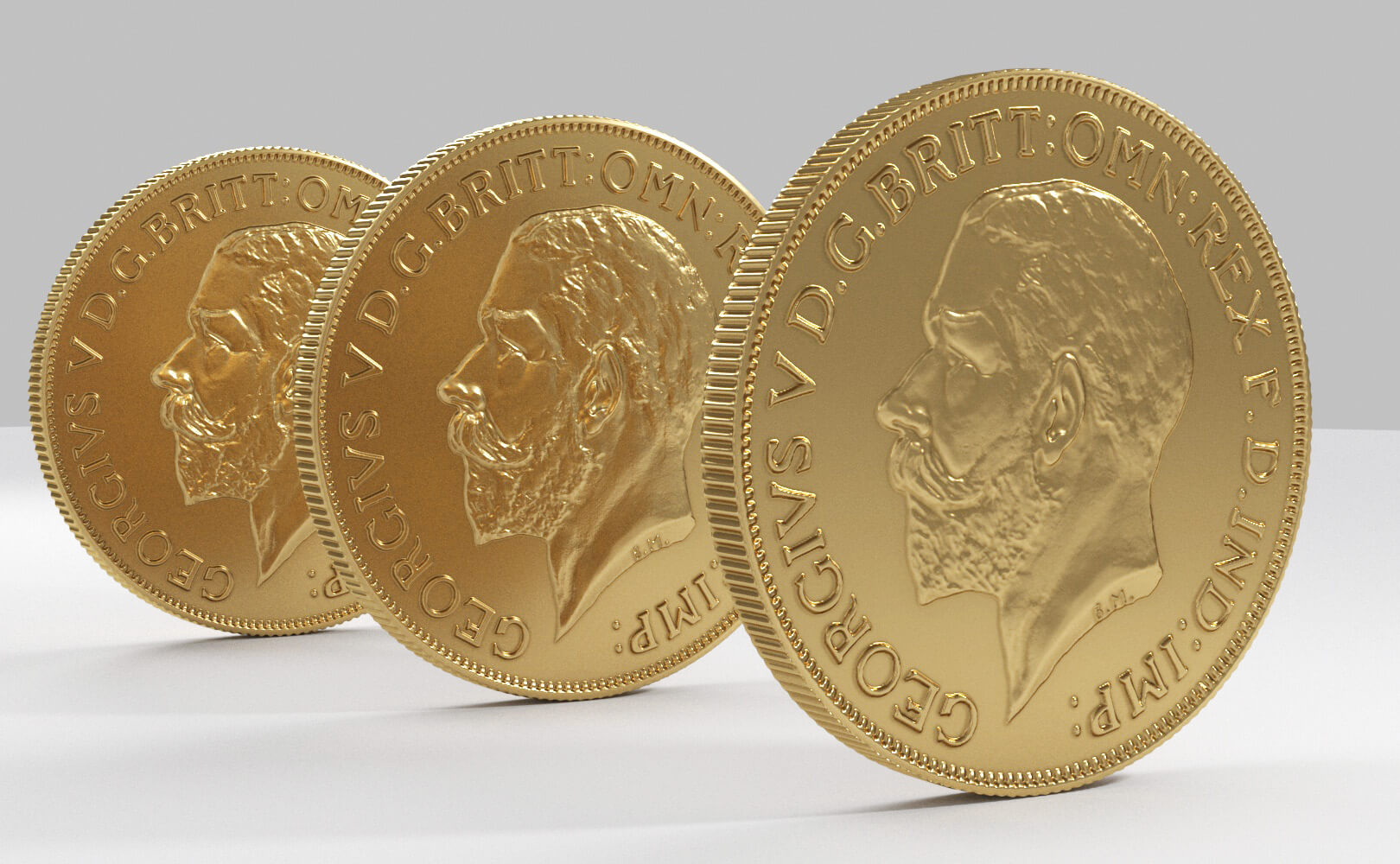 Gold Sovereign Coin George 1911 - 3D Model by Vortiko