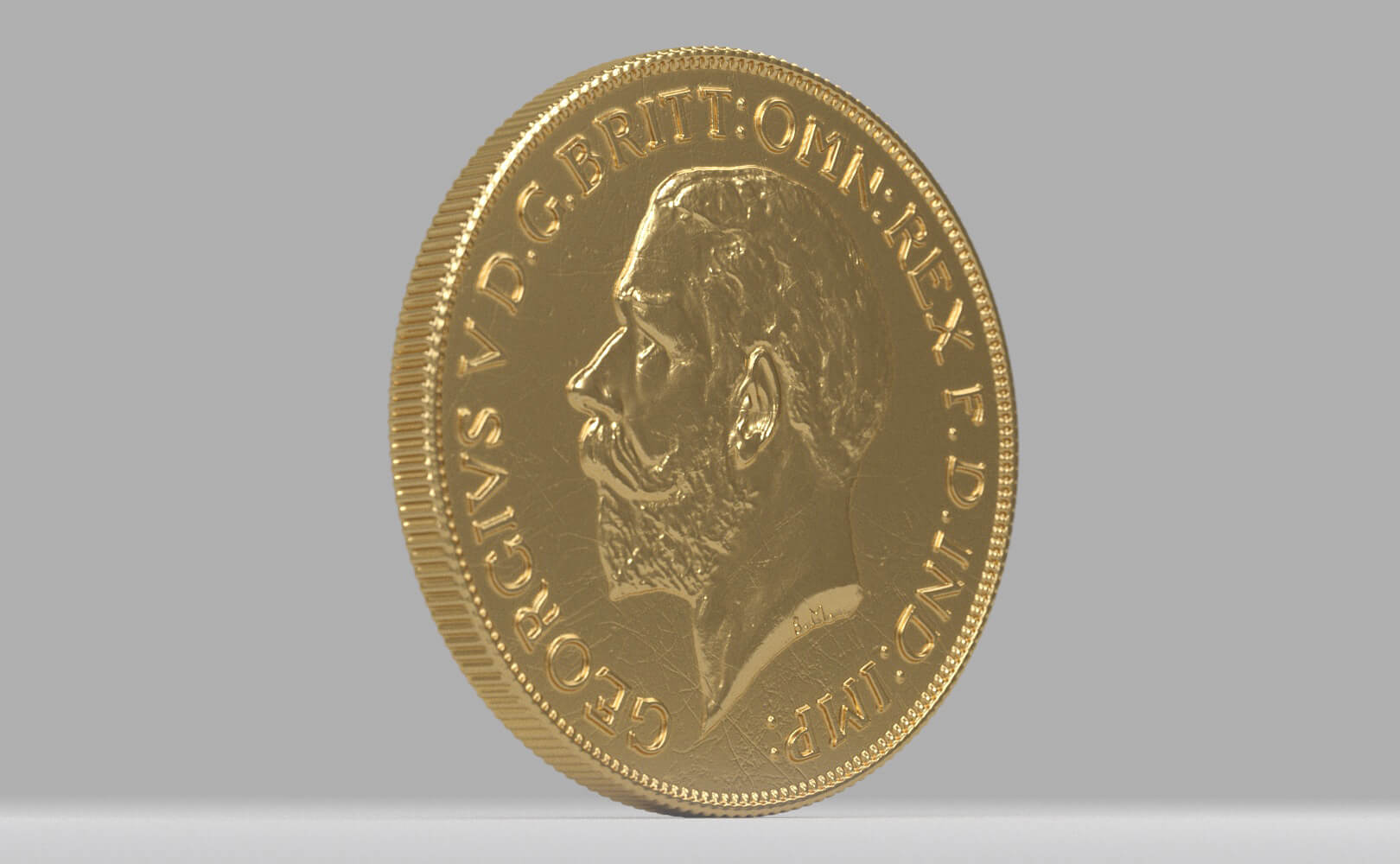 Gold Sovereign Coin George 1911 - 3D Model by Vortiko