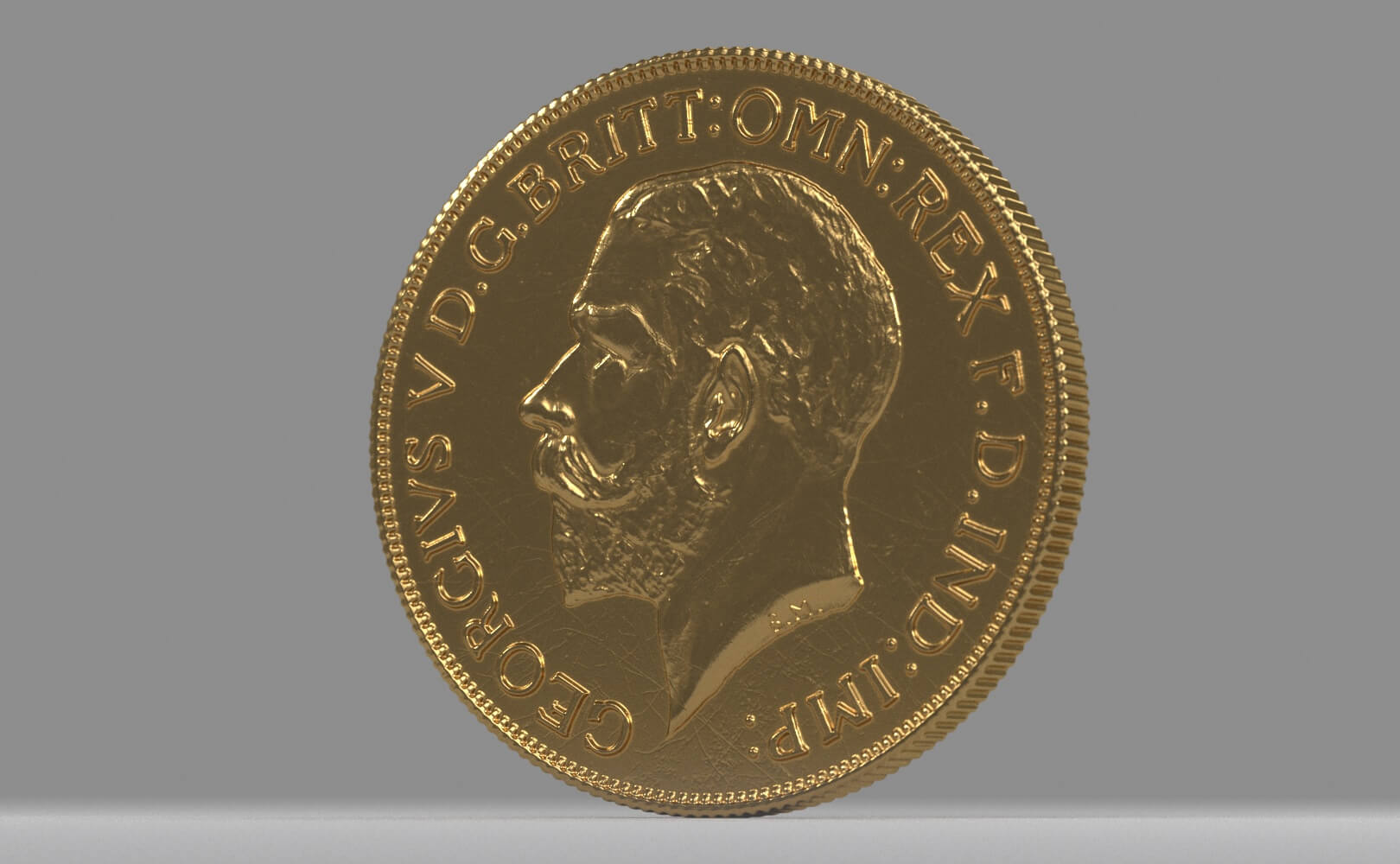 Gold Sovereign Coin George 1911 - 3D Model by Vortiko