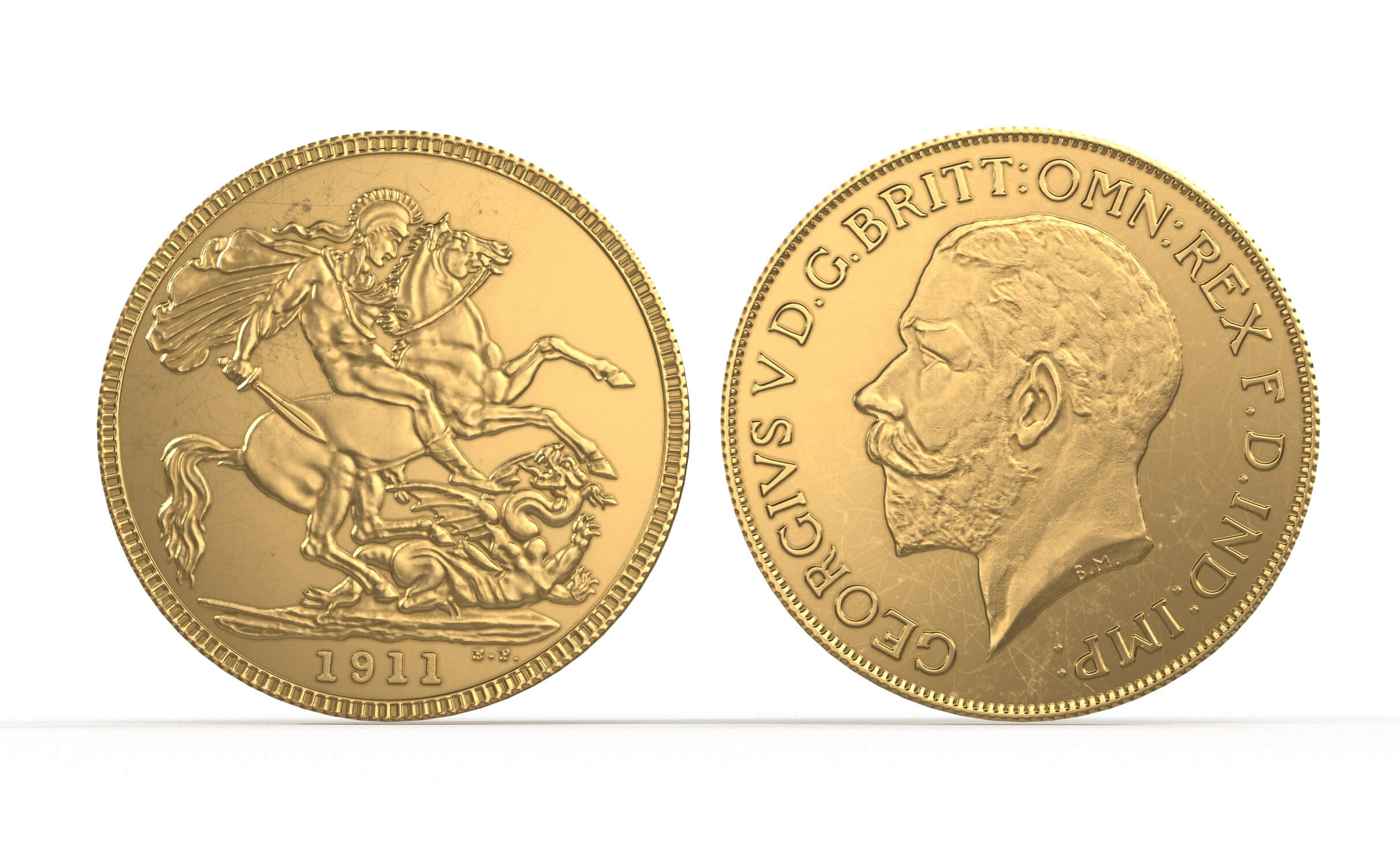 Gold Sovereign Coin George 1911 - 3D Model by Vortiko