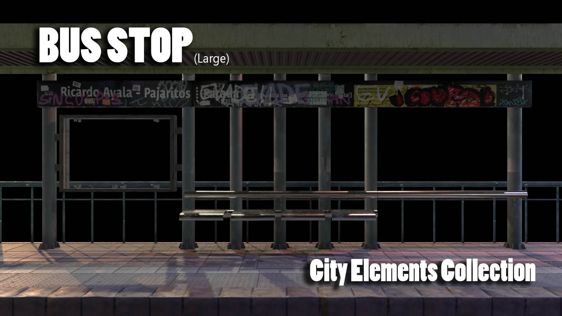 Bus Stop (Large) - 3D Model by voxelatio