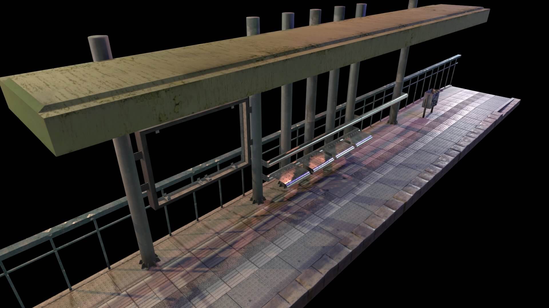 Bus Stop (Large) - 3D Model by voxelatio