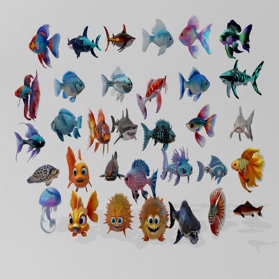 All Fish 30+ - 3D Model by VoxelForge39