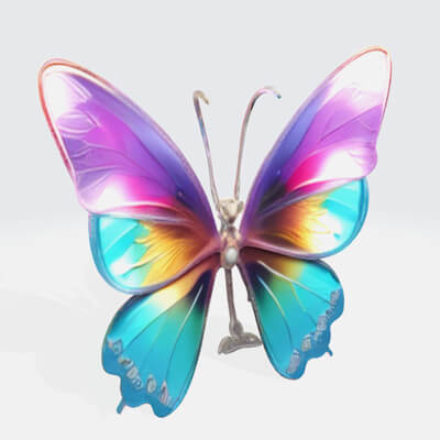 Butterfly papillon - Free 3D Model by VoxelForge39