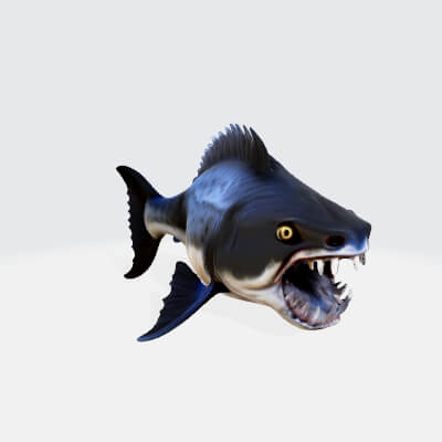 Dino Fish 20 - 3D Model by VoxelForge39