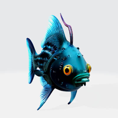 A Simple Fish - Free 3D Model by VoxelForge39