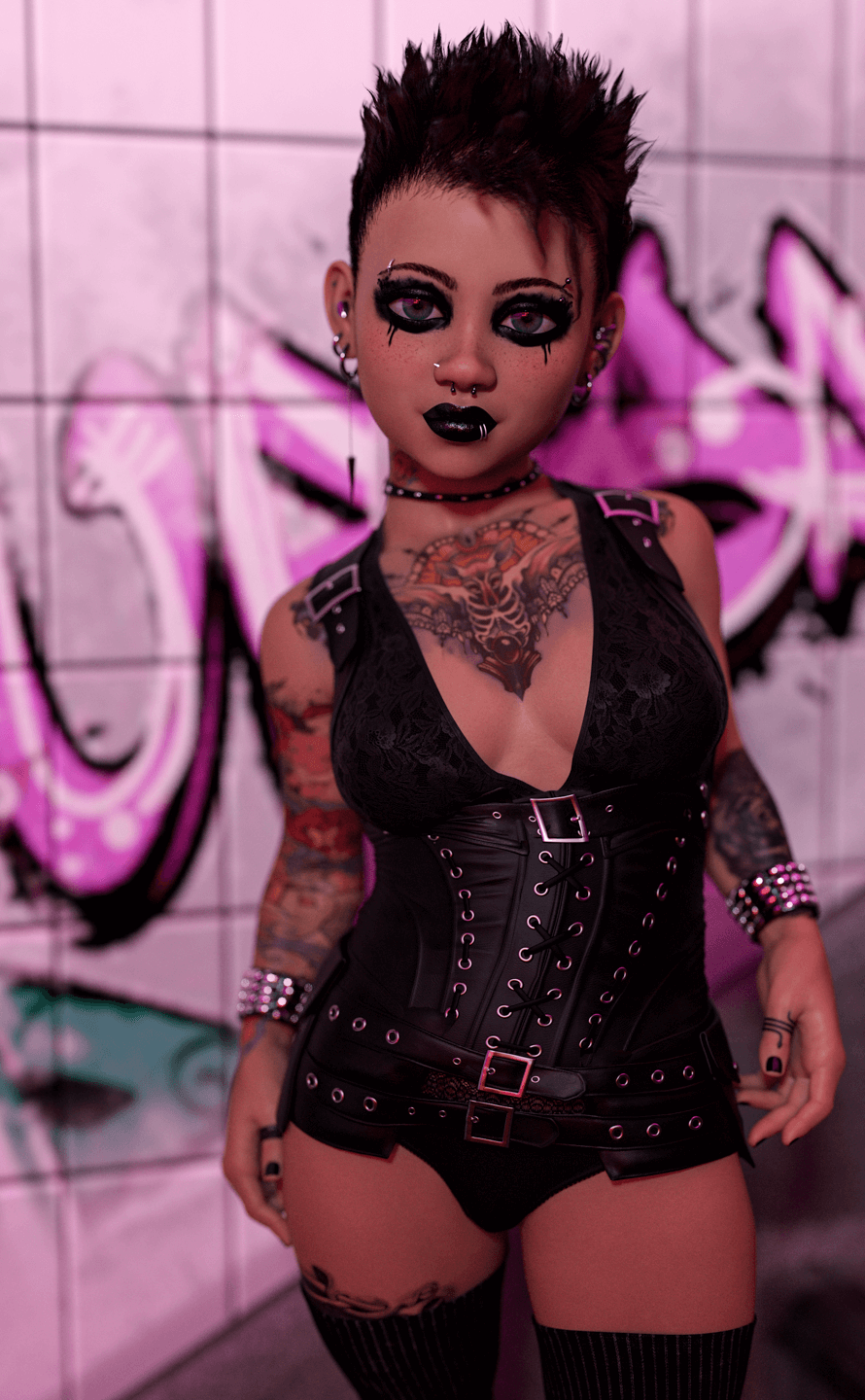 Lil Goth Babe 3D Render | RenderHub Gallery