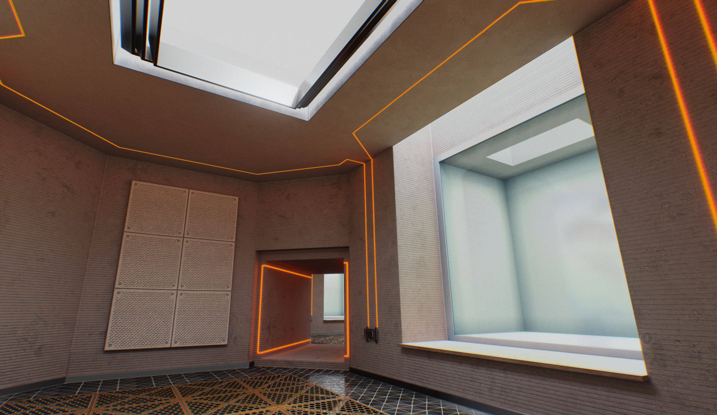 G0001 VR Virtual Reality Art Gallery Sci-Fi Block 3D Model by VRA