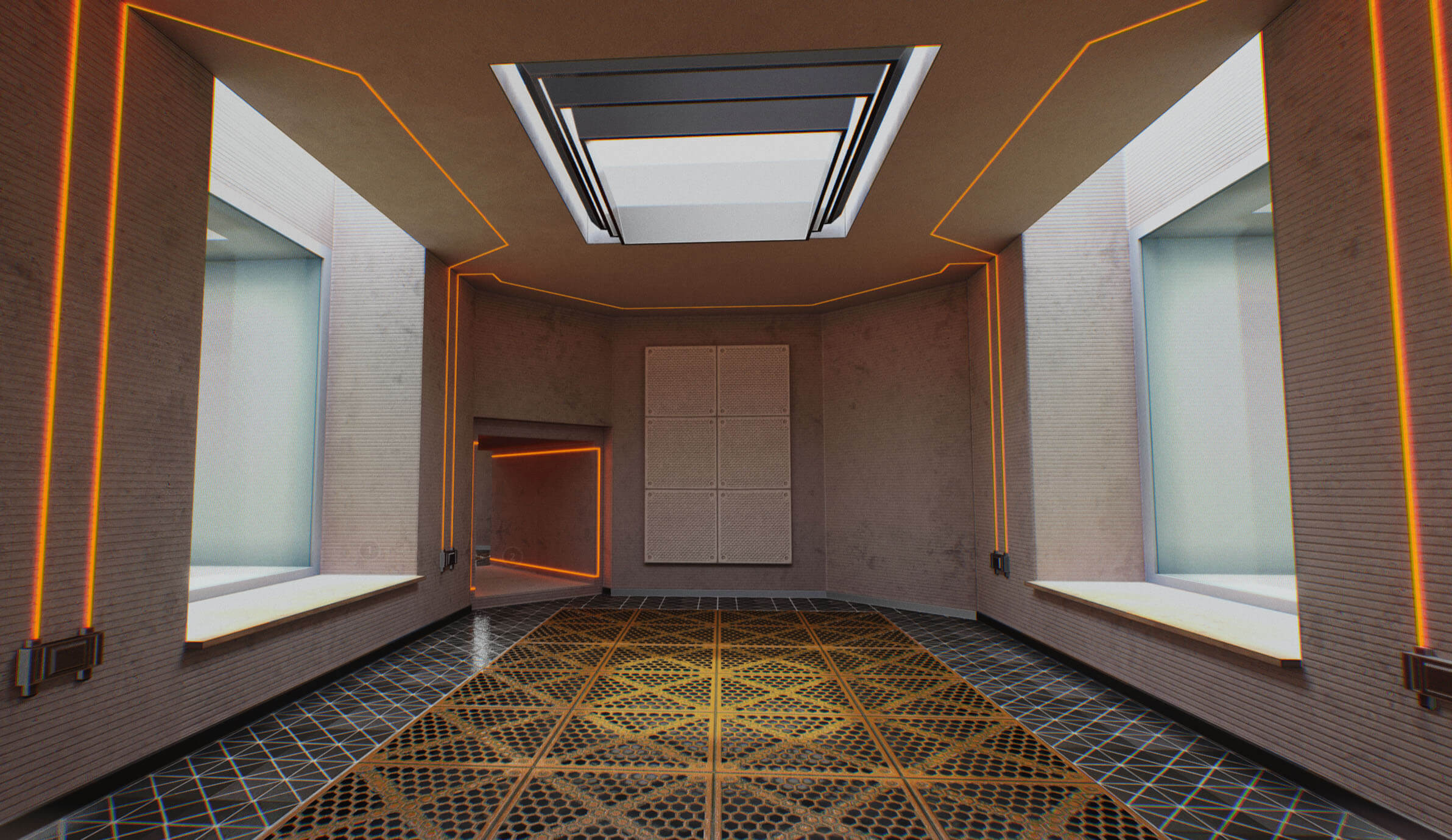 G0001 VR Virtual Reality Art Gallery Sci-Fi Block 3D Model by VRA