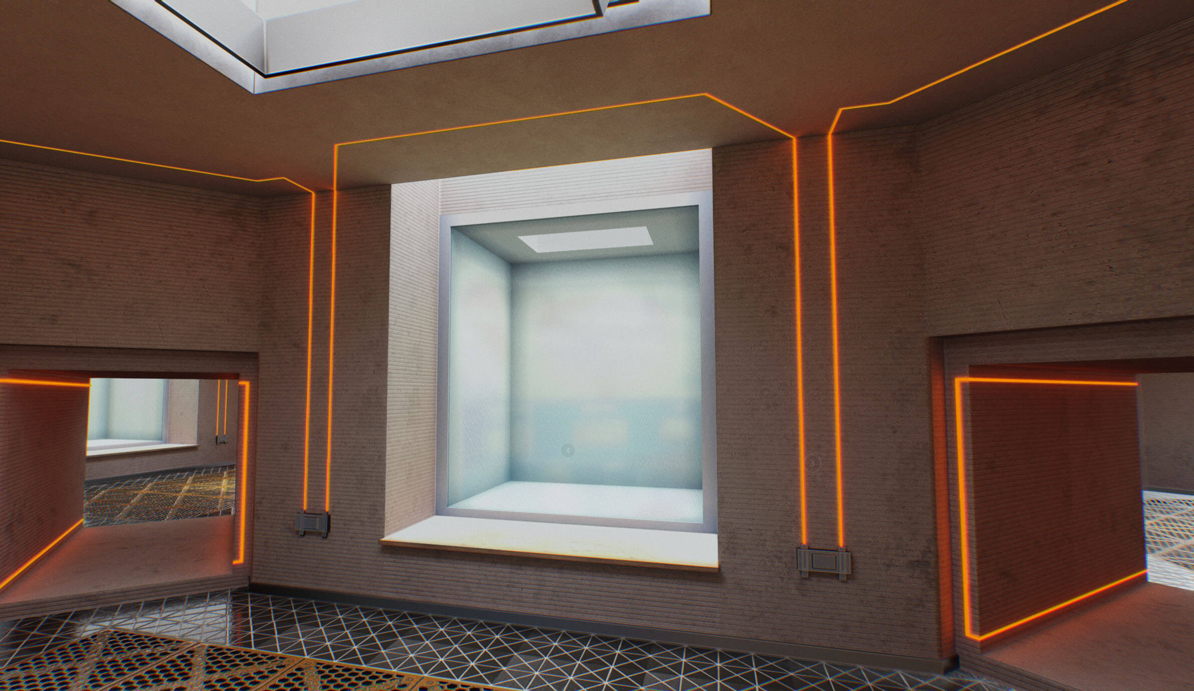 G0001 VR Virtual Reality Art Gallery Sci-Fi Block 3D Model by VRA