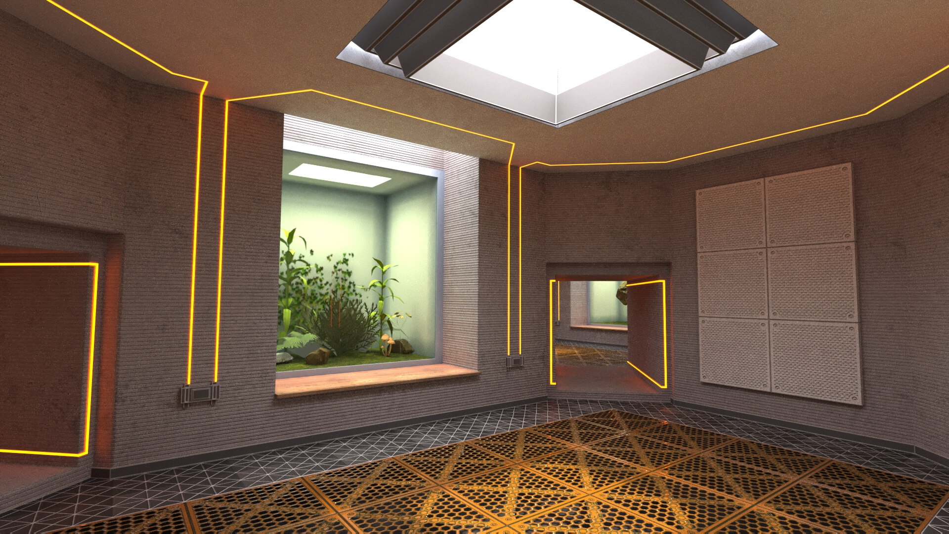 G0001 VR Virtual Reality Art Gallery Sci-Fi Block 3D Model by VRA