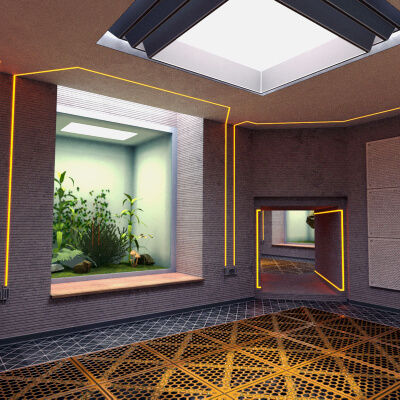 G0001 VR Virtual Reality Art Gallery Sci-Fi Block 3D Model by VRA