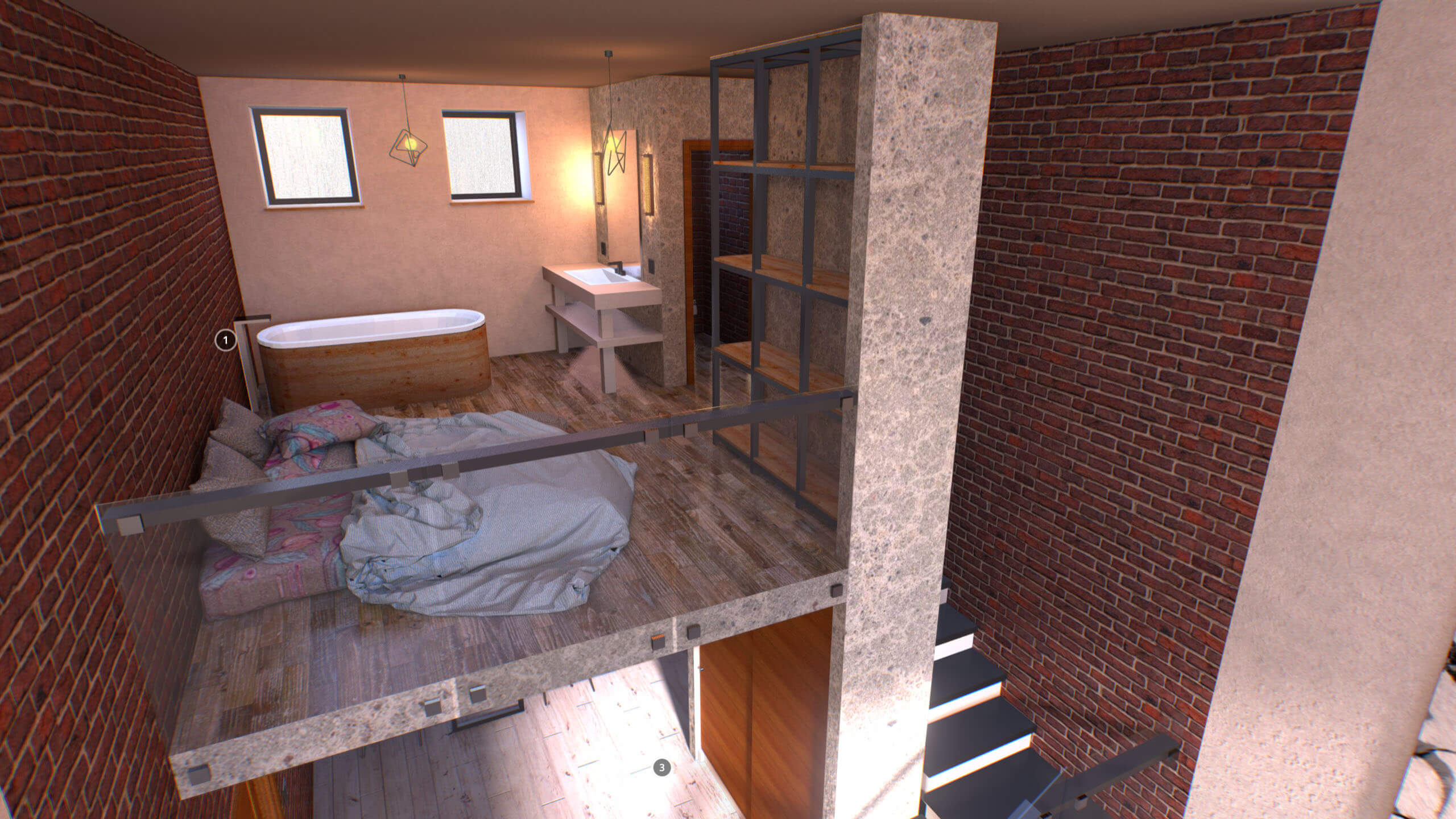 G00019 VR Virtual Reality New York Apartment - 3D Model by VRA