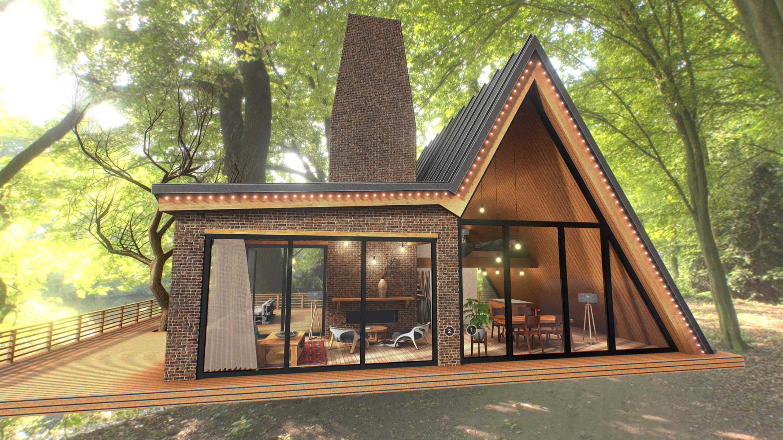 G0003 VR Virtual Reality Environment Cute Cabin - 3D Model by VRA