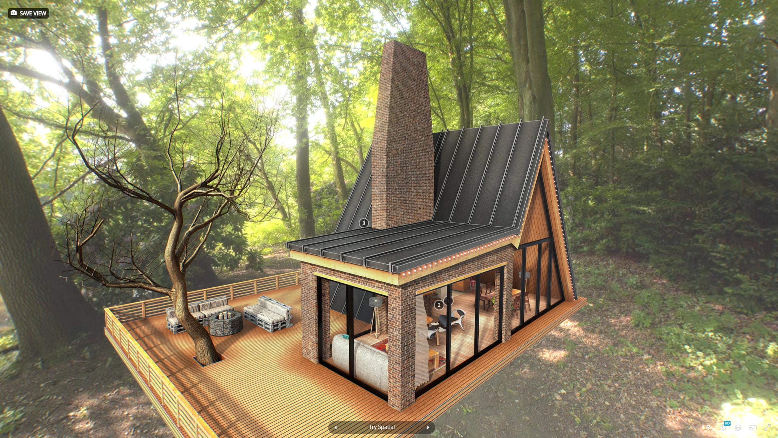 G0003 VR Virtual Reality Environment Cute Cabin - 3D Model by VRA