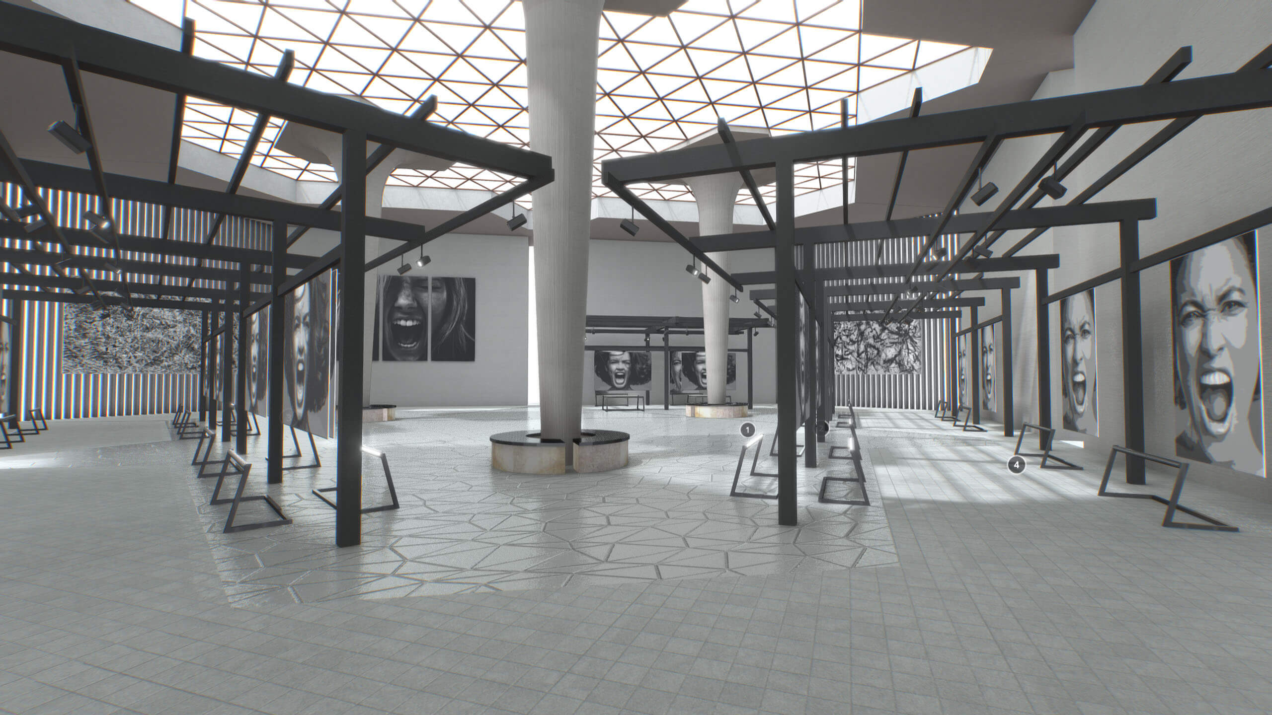 G0021 VR Virtual Reality Art Gallery Cry - 3D Model by VRA