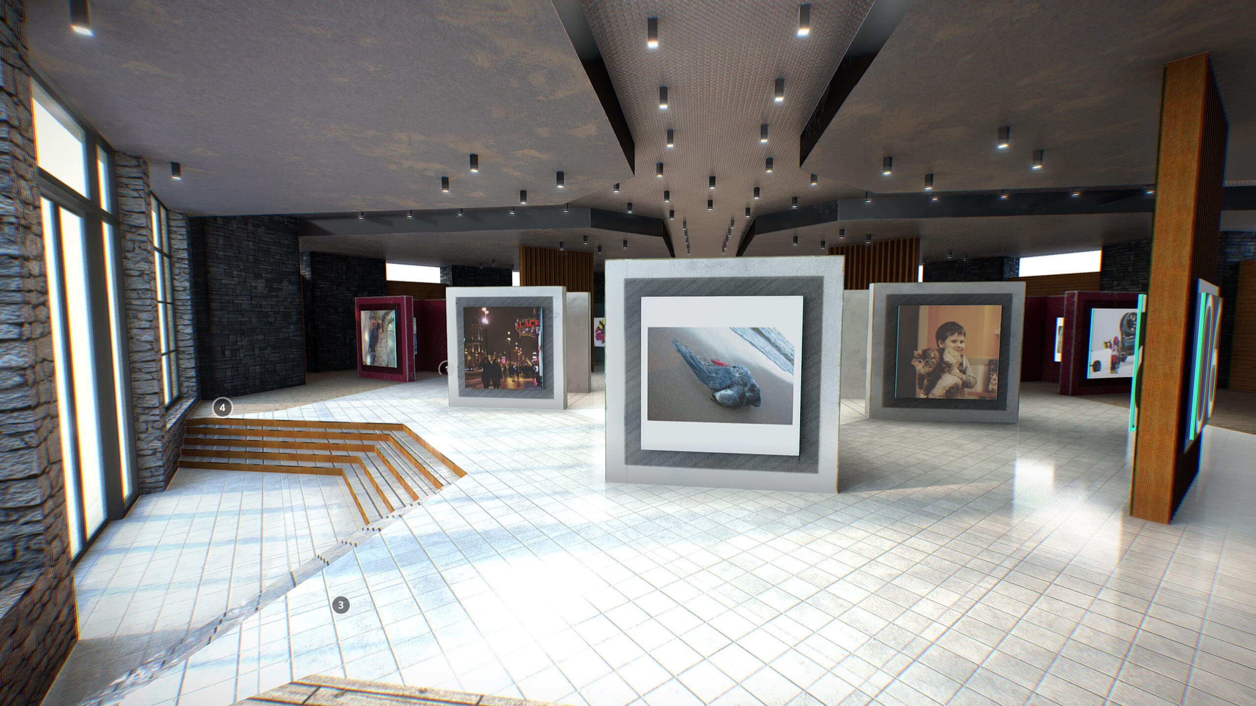 G0022 VR Virtual Reality Art Gallery Cubes - 3D Model by VRA