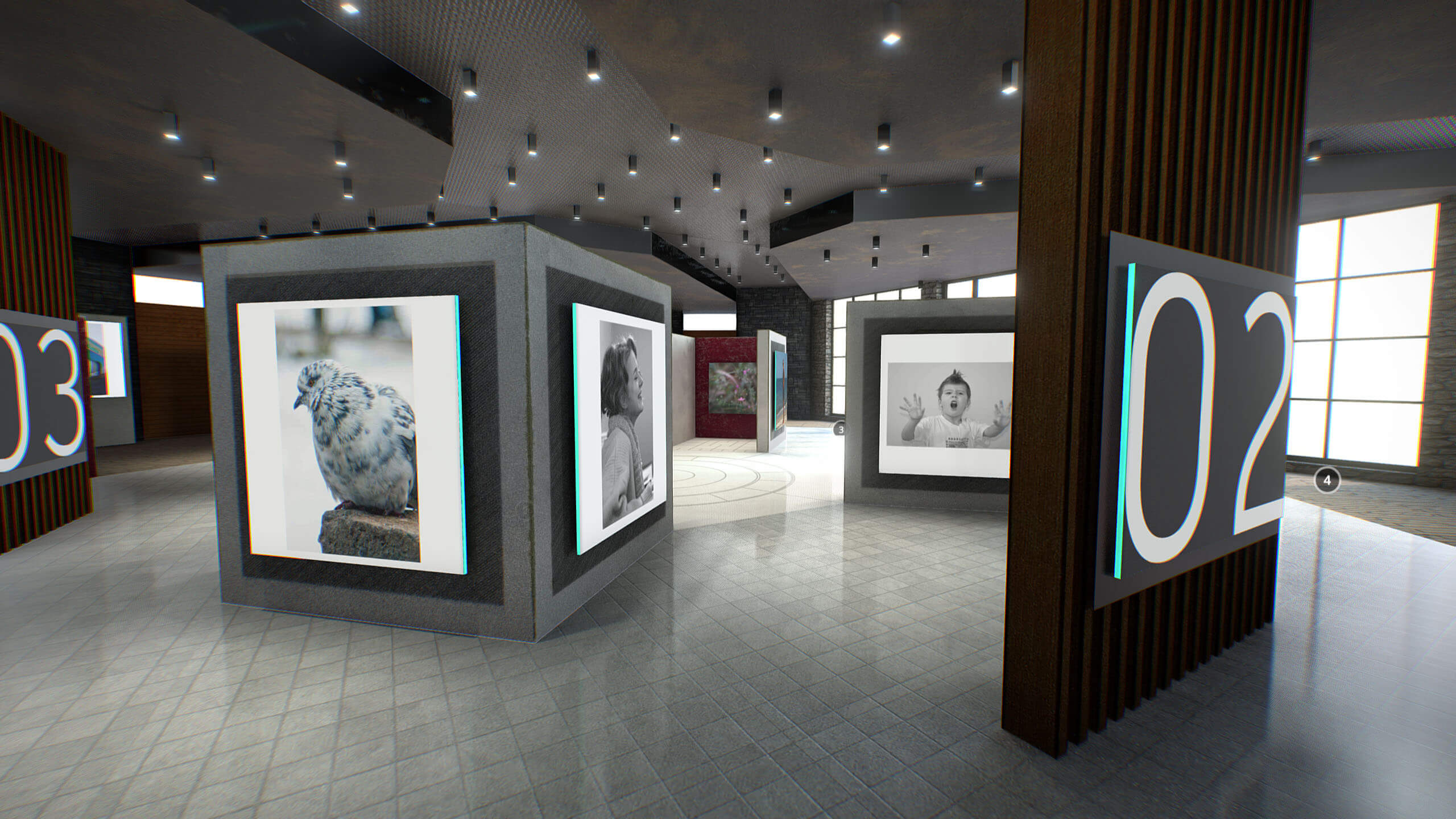 G0022 VR Virtual Reality Art Gallery Cubes - 3D Model by VRA