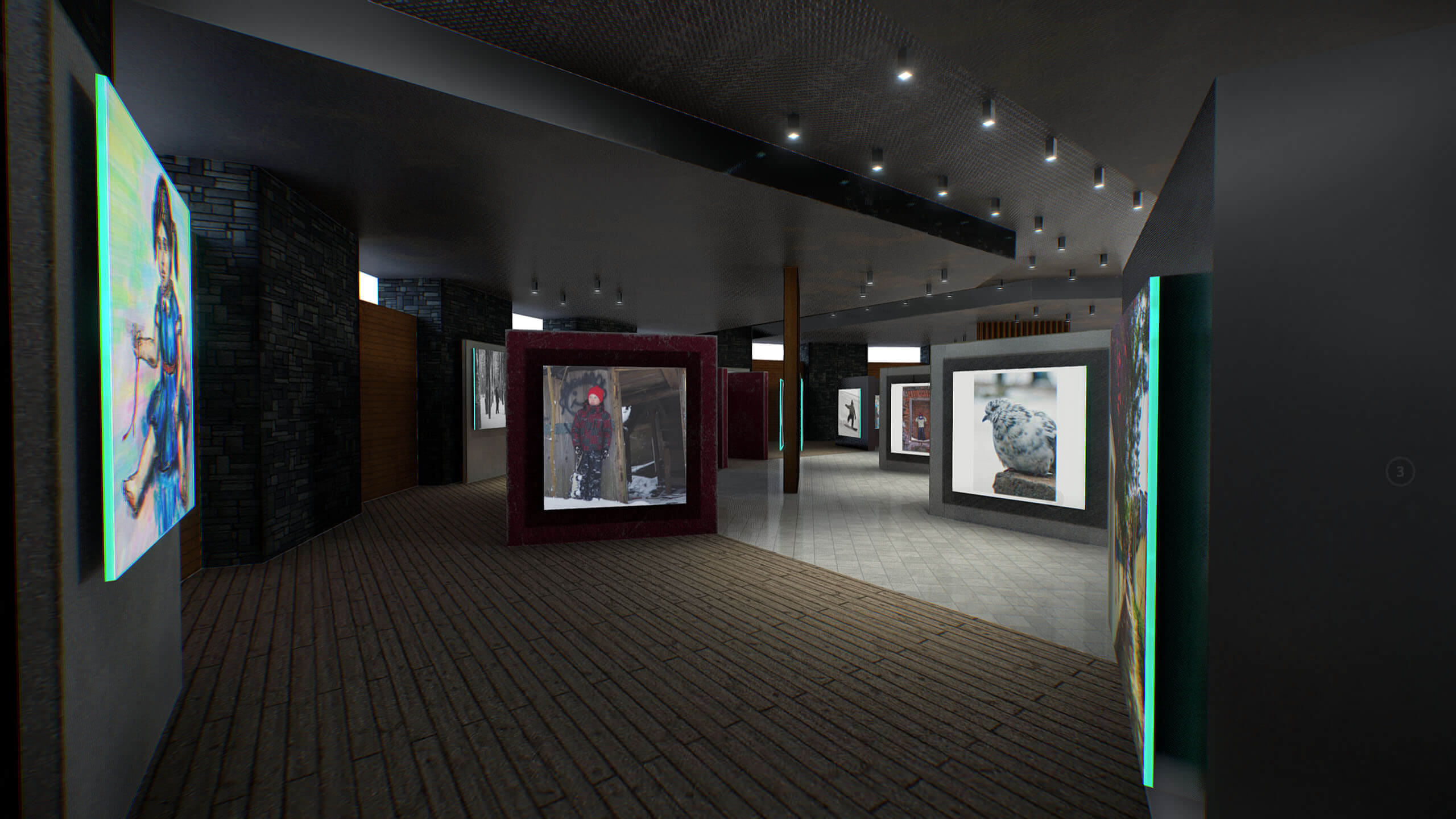 G0022 VR Virtual Reality Art Gallery Cubes - 3D Model by VRA