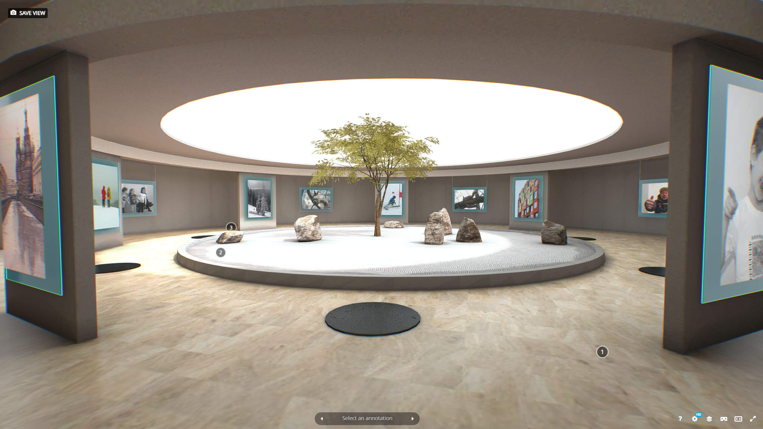 G0025 VR Virtual Reality Gallery Rock Garden - 3D Model by VRA