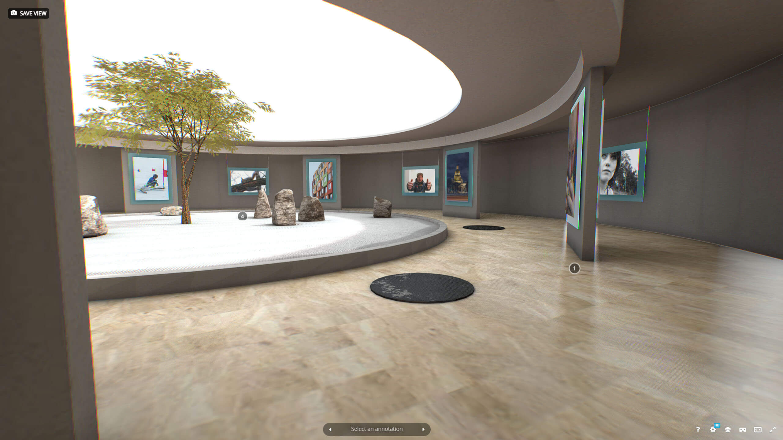 G0025 VR Virtual Reality Gallery Rock Garden - 3D Model by VRA