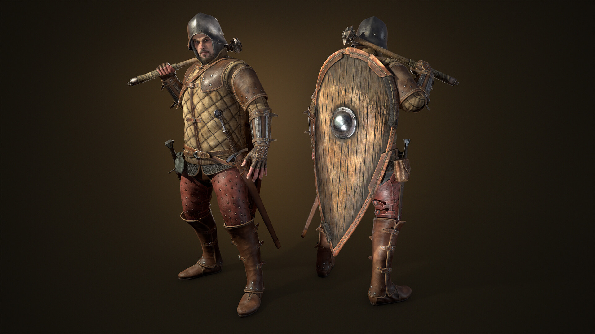 Medieval Soldier - 3D Model by vrimen