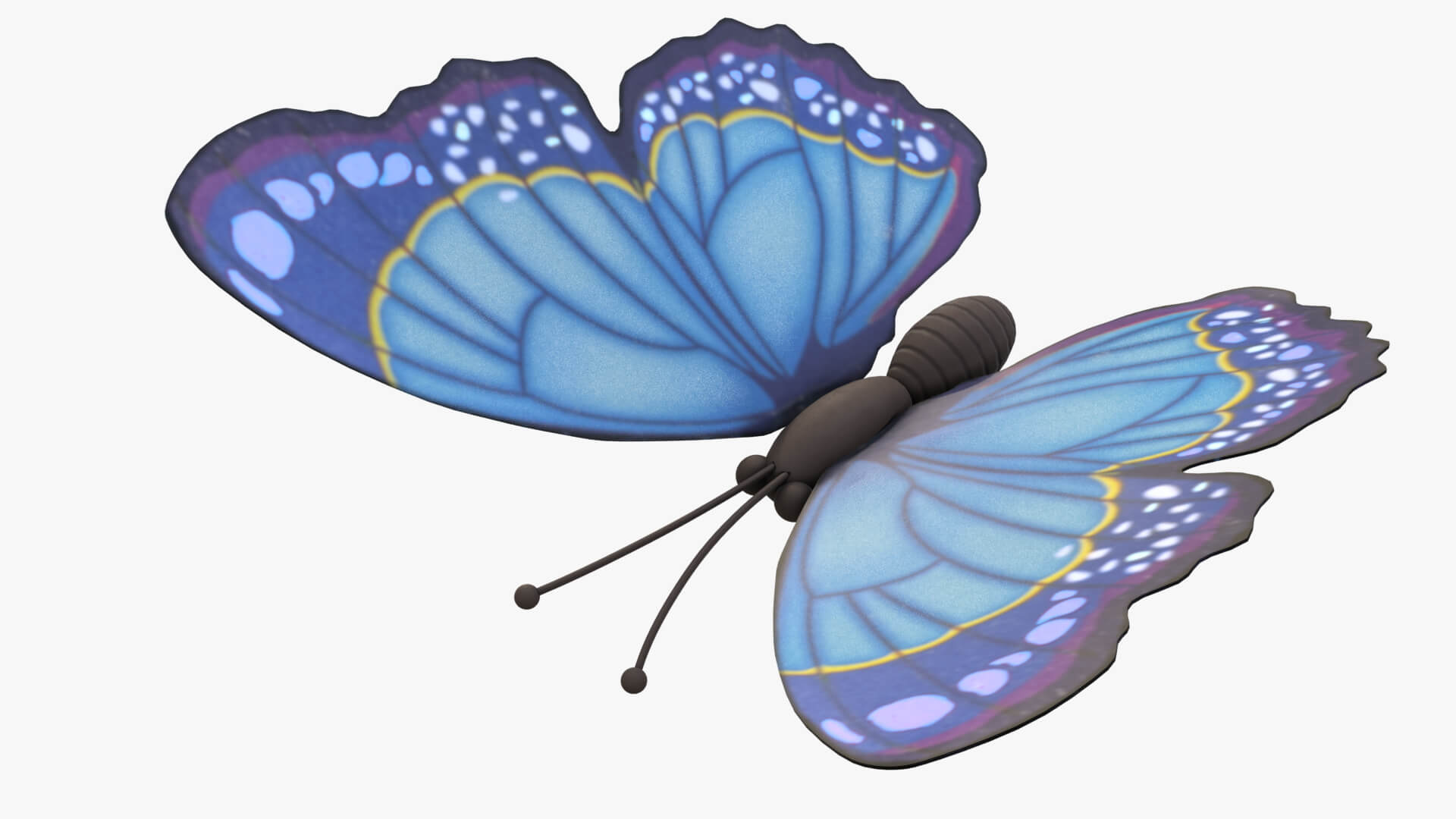 Blue Butterfly - 3D Model by VRTOON