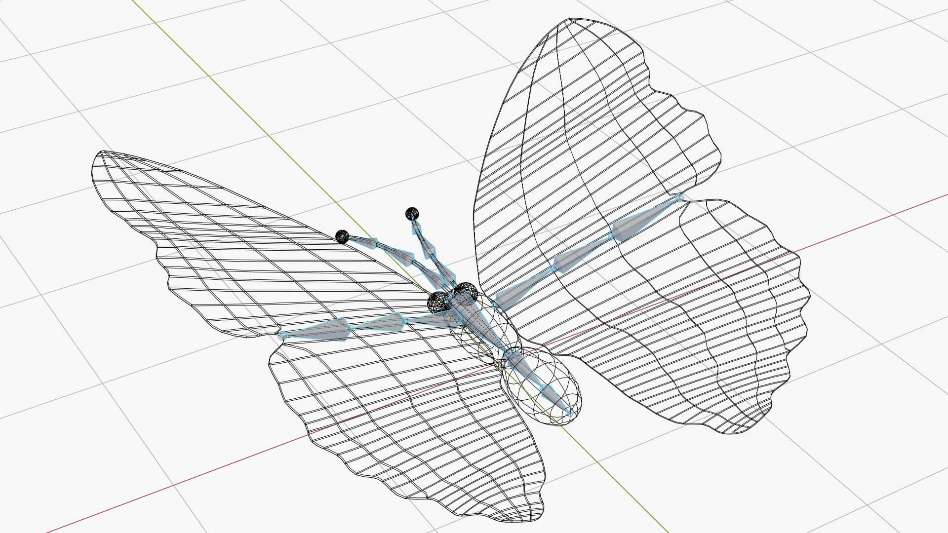 Blue Butterfly - 3D Model by VRTOON