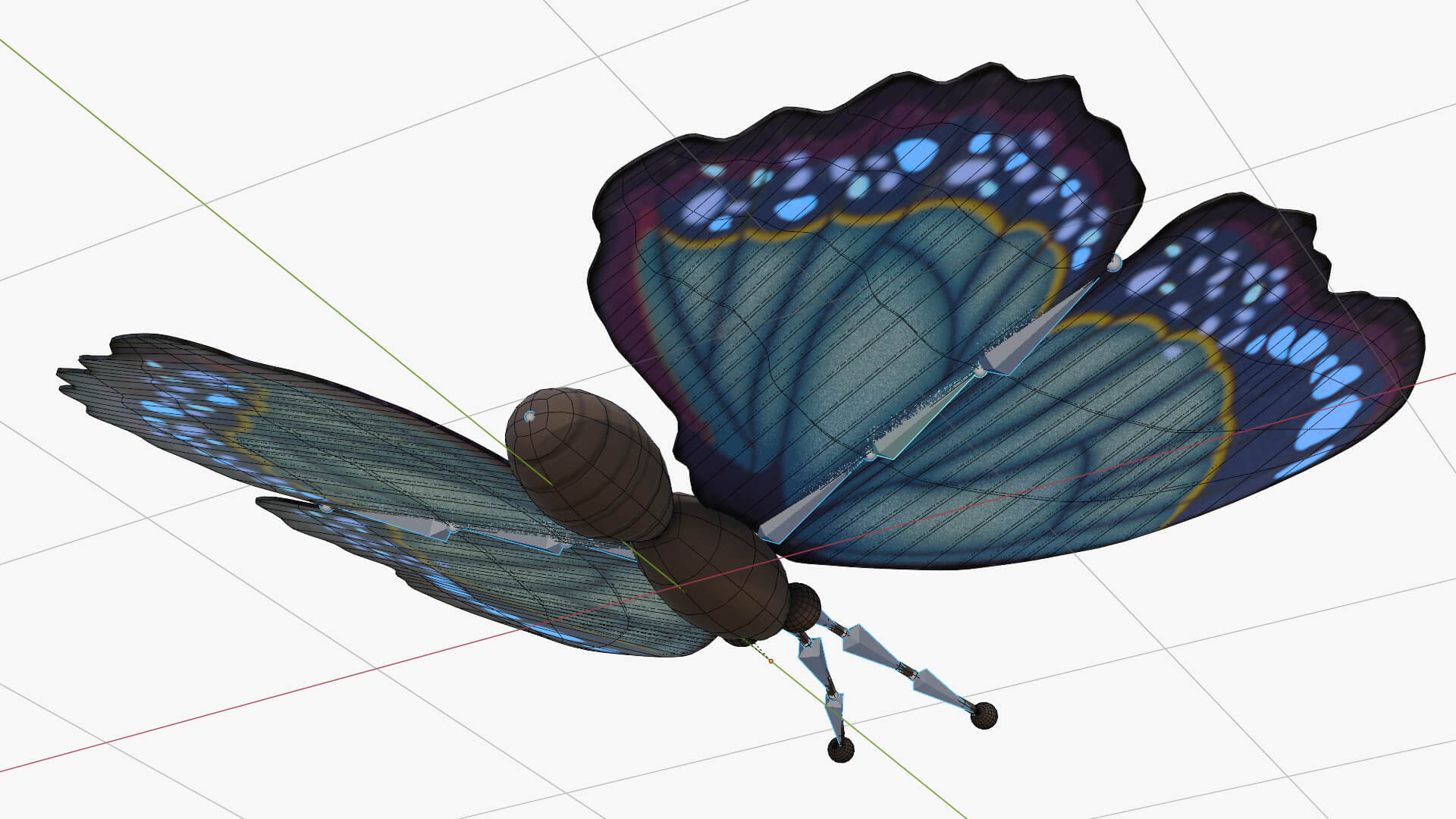 Blue Butterfly - 3D Model by VRTOON