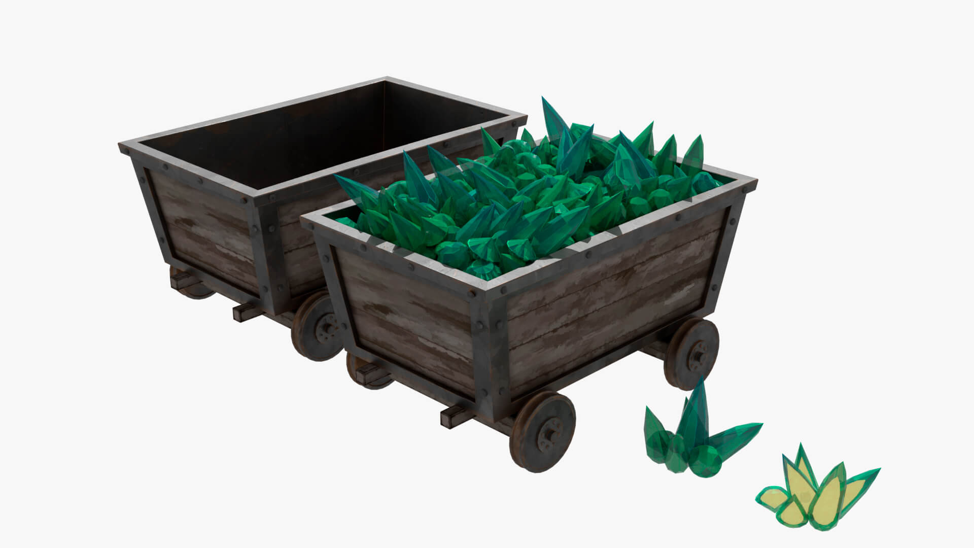 Cartoon Mining Cart - 3D Model by VRTOON