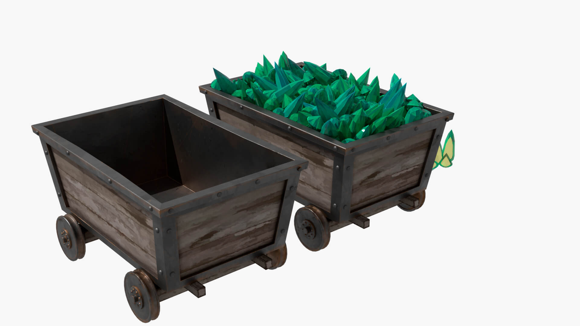 Cartoon Mining Cart - 3D Model by VRTOON