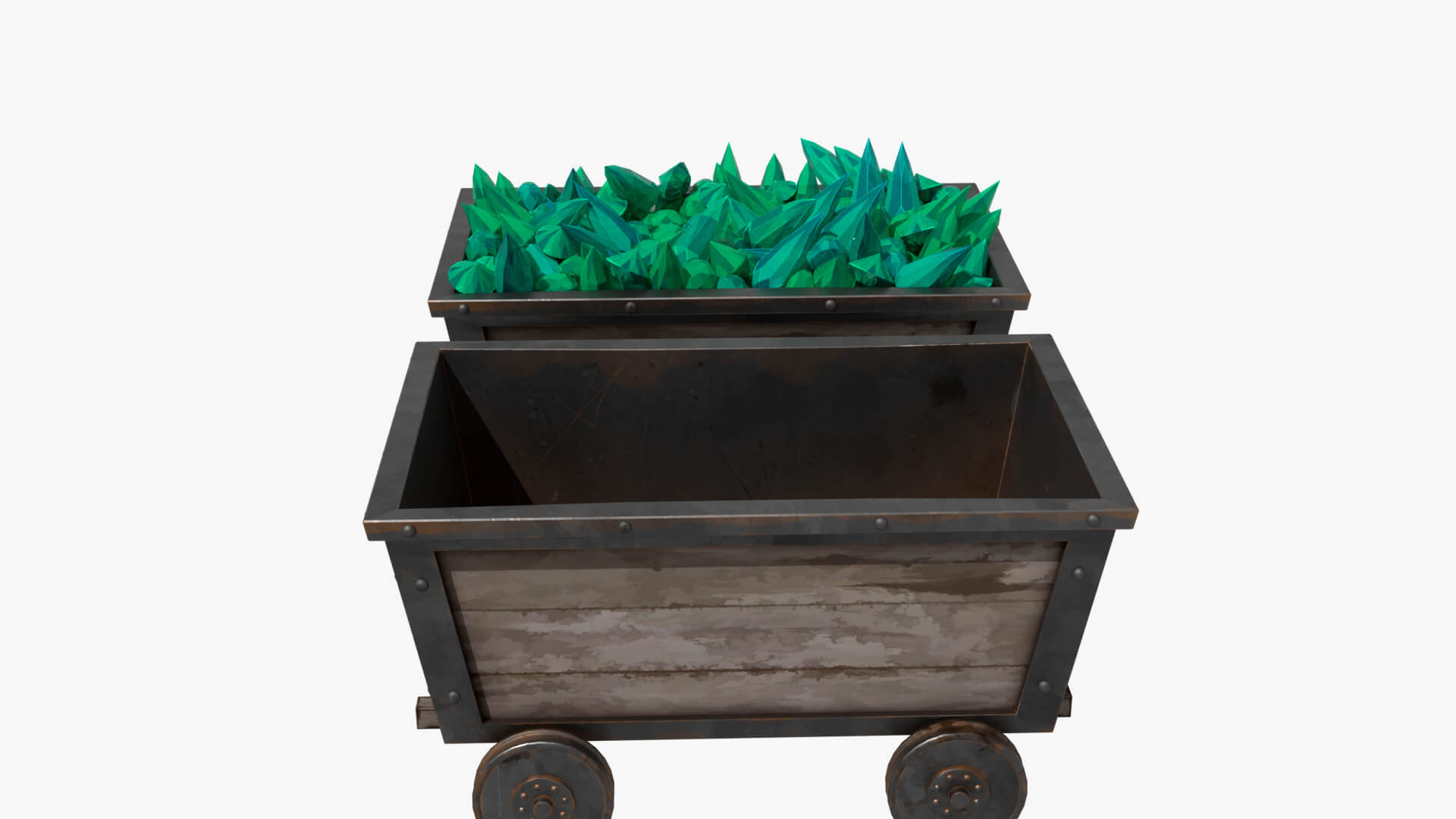 Cartoon Mining Cart 3d Model By Vrtoon