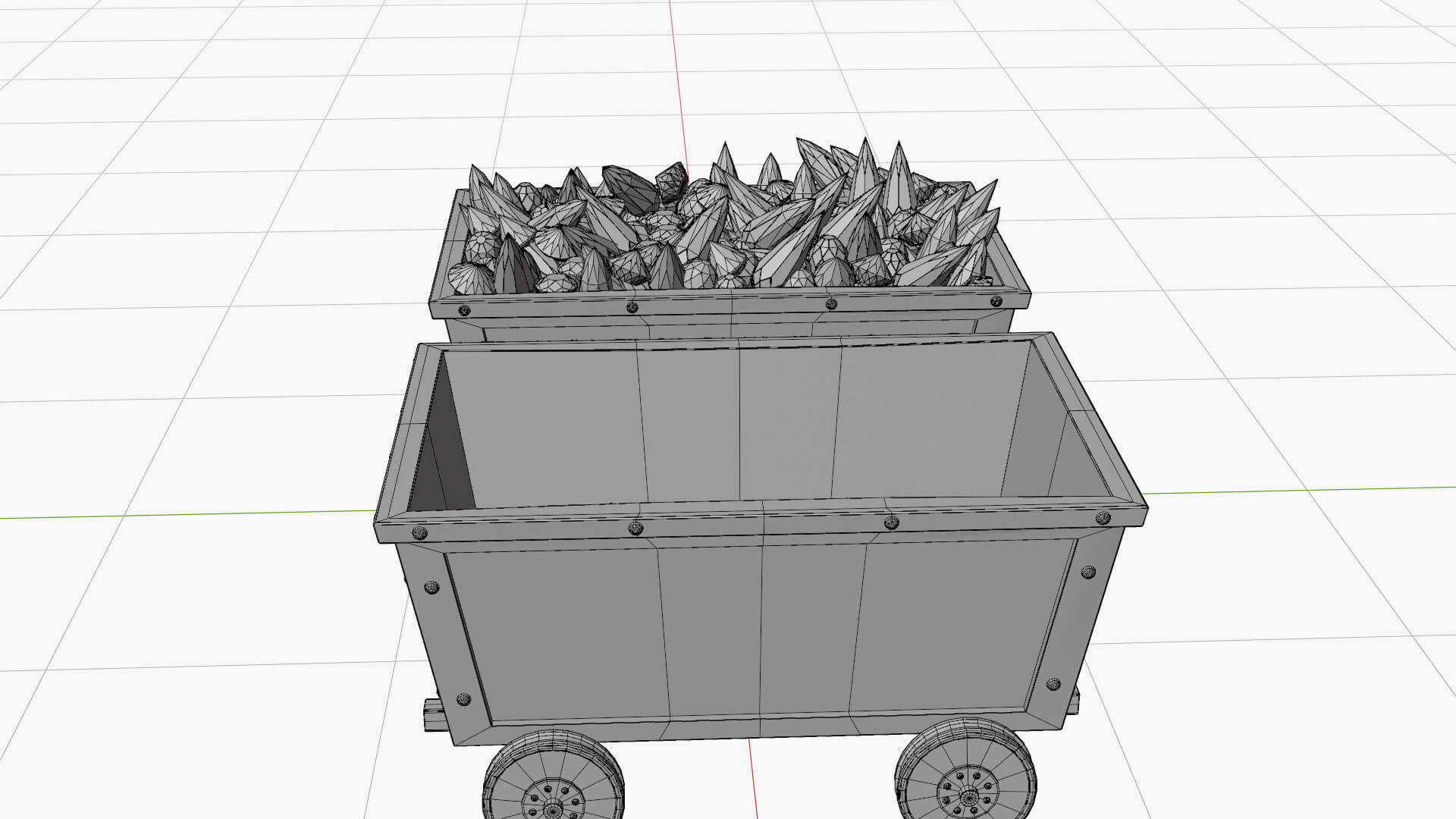 Cartoon Mining Cart - 3D Model by VRTOON