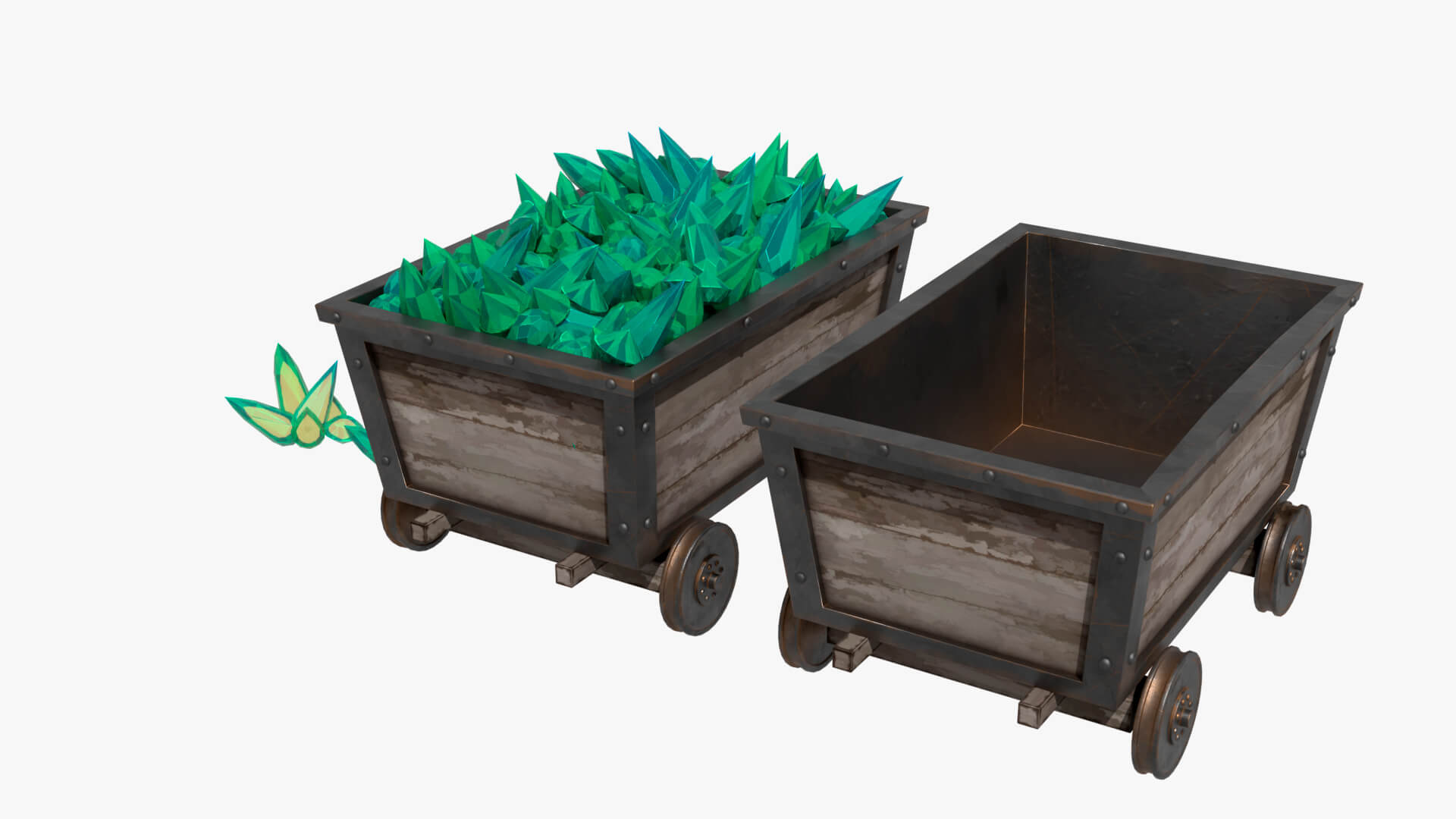 Cartoon Mining Cart - 3D Model by VRTOON