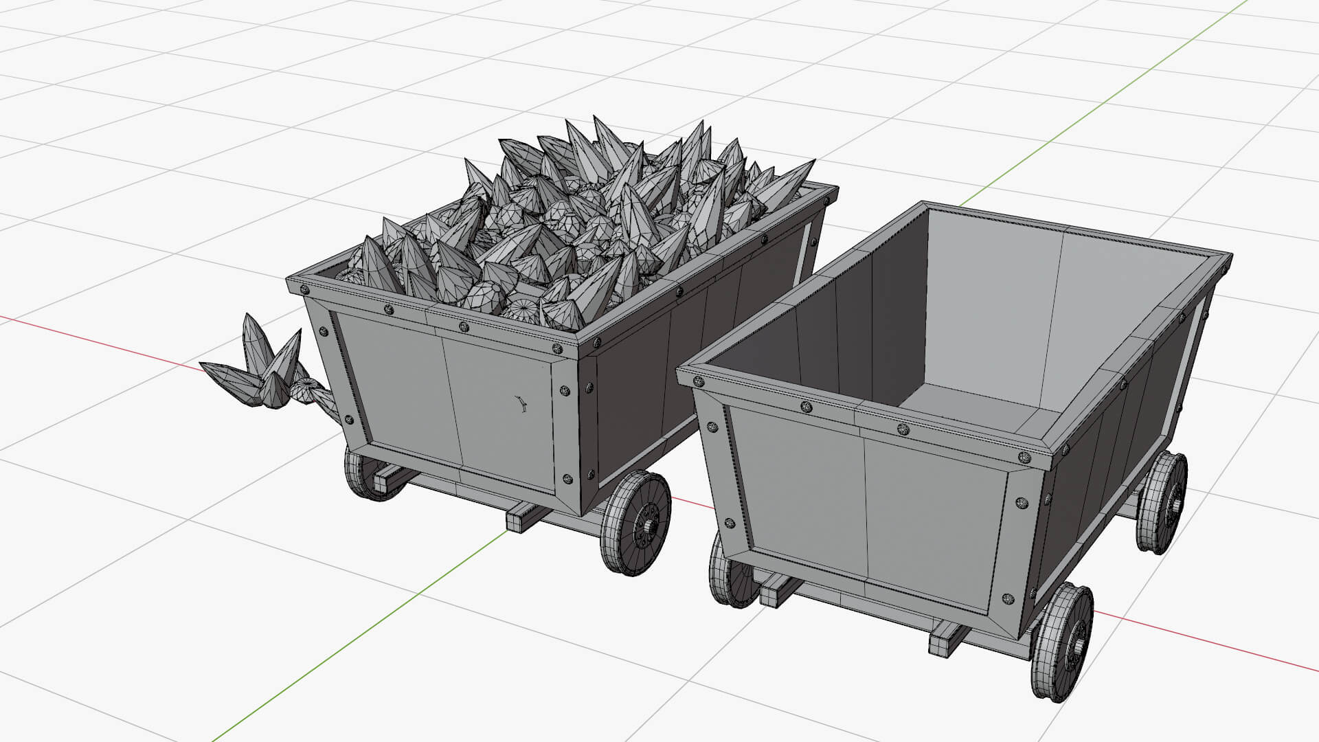 Cartoon Mining Cart - 3D Model by VRTOON