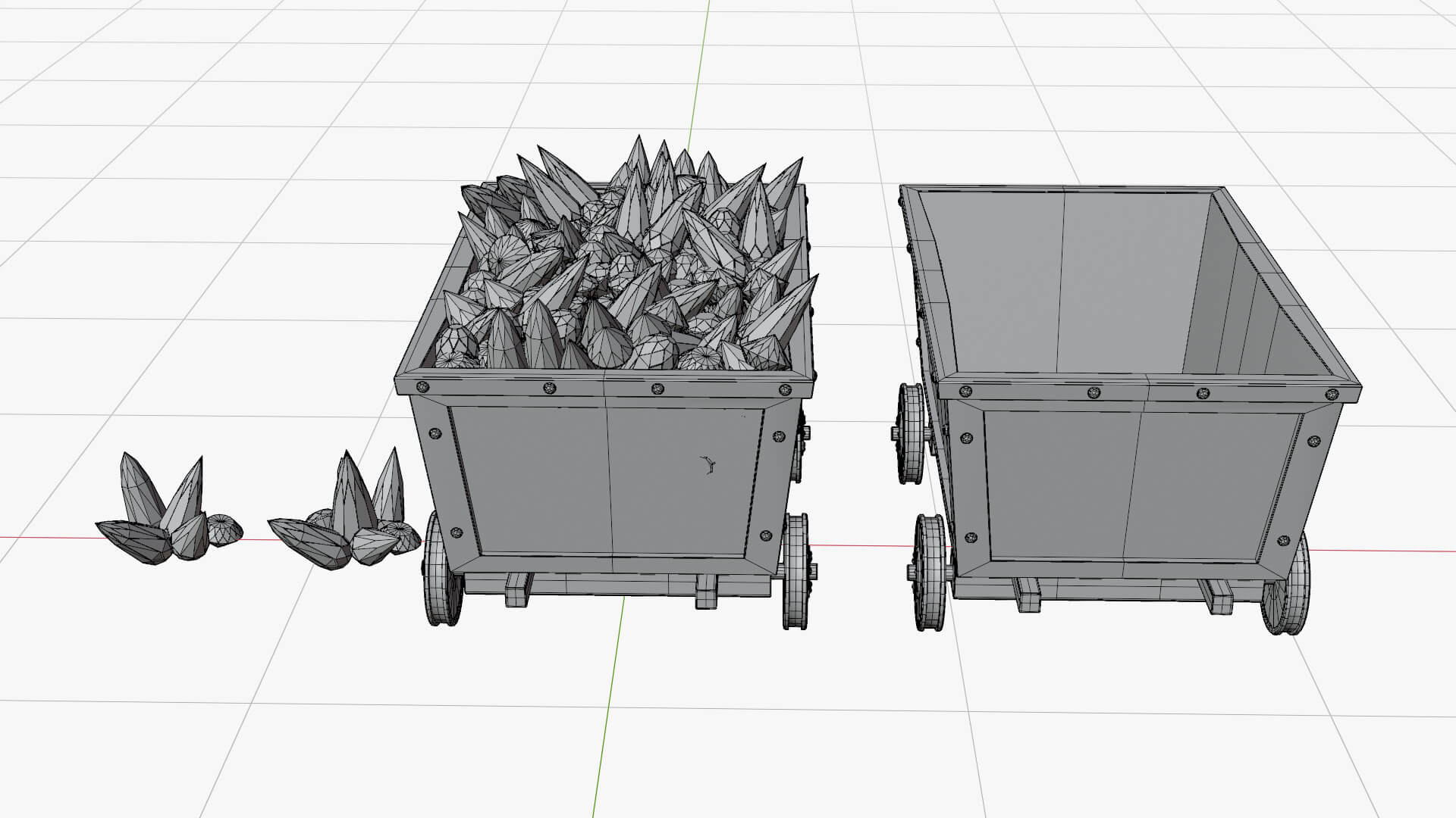 Cartoon Mining Cart - 3D Model by VRTOON
