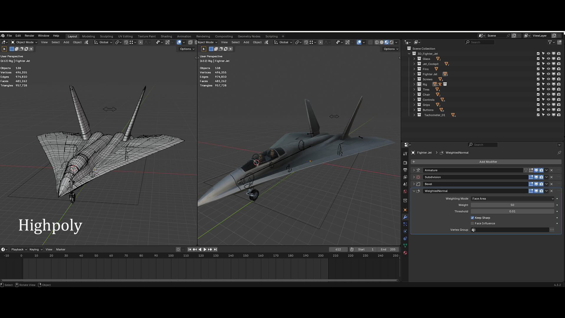Stealth Fighter Jet 3D Model - Futuristic Military Aircraft by VRTOON